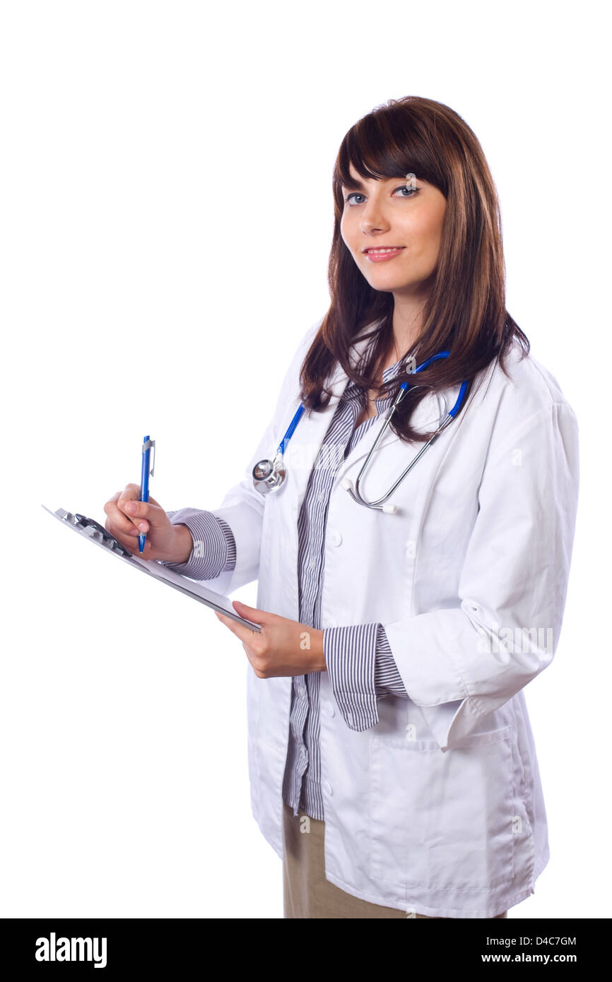 Female doctor isolated on white Stock Photo - Alamy