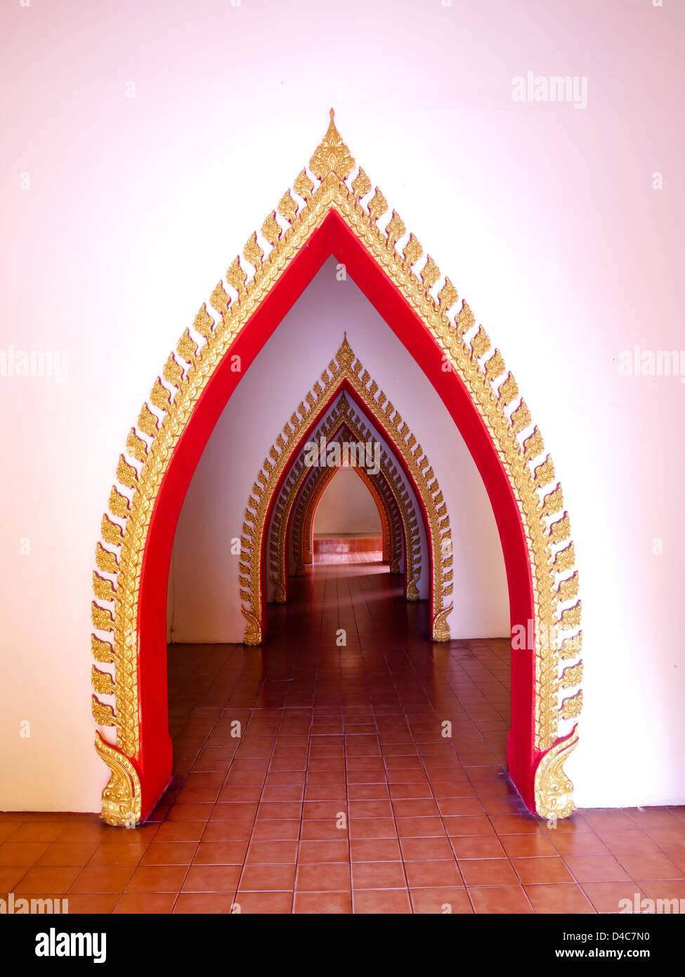 Arch pathway in pagoda Stock Photo - Alamy