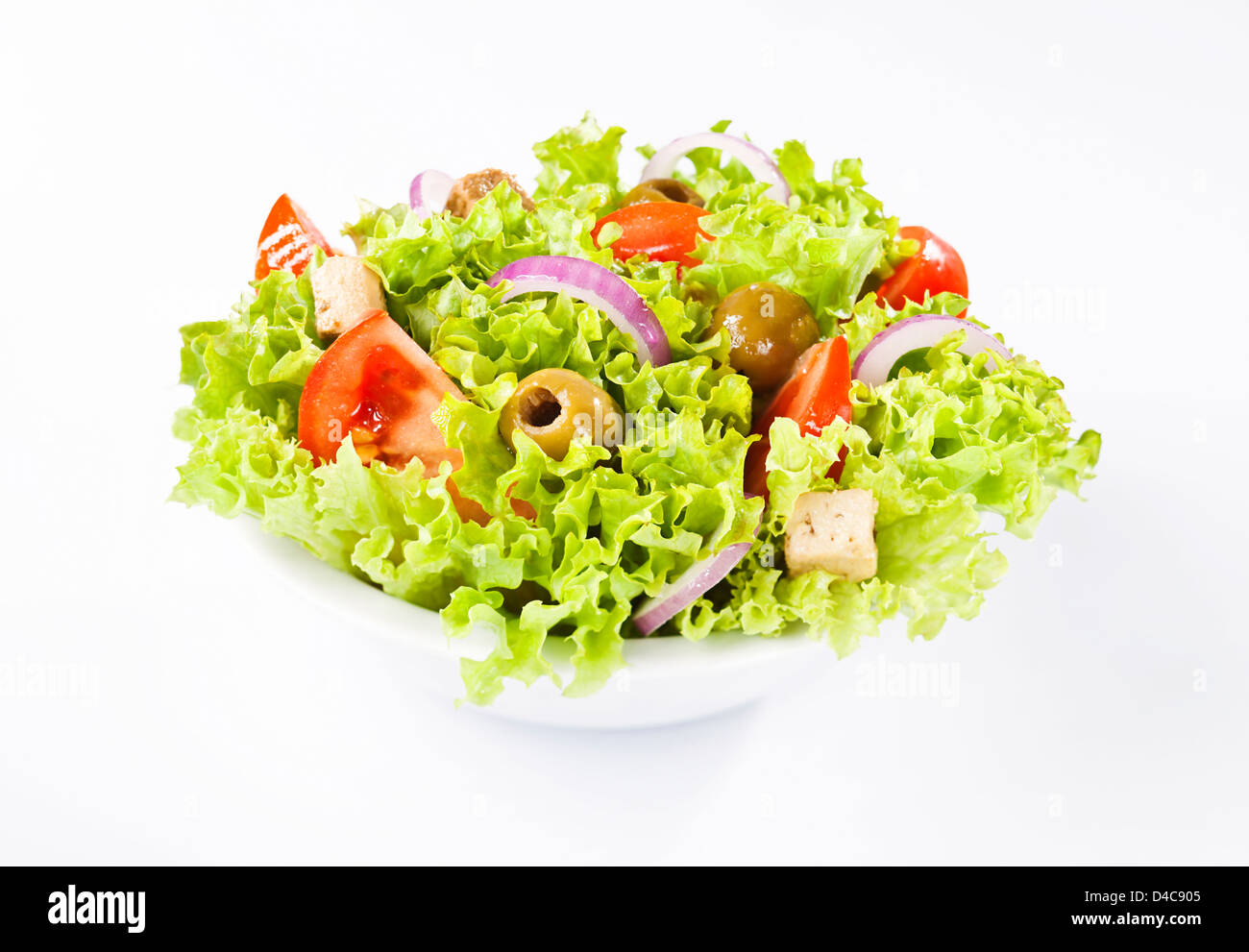 Greek salad fresh vegetables feta Cut Out Stock Images & Pictures - Alamy