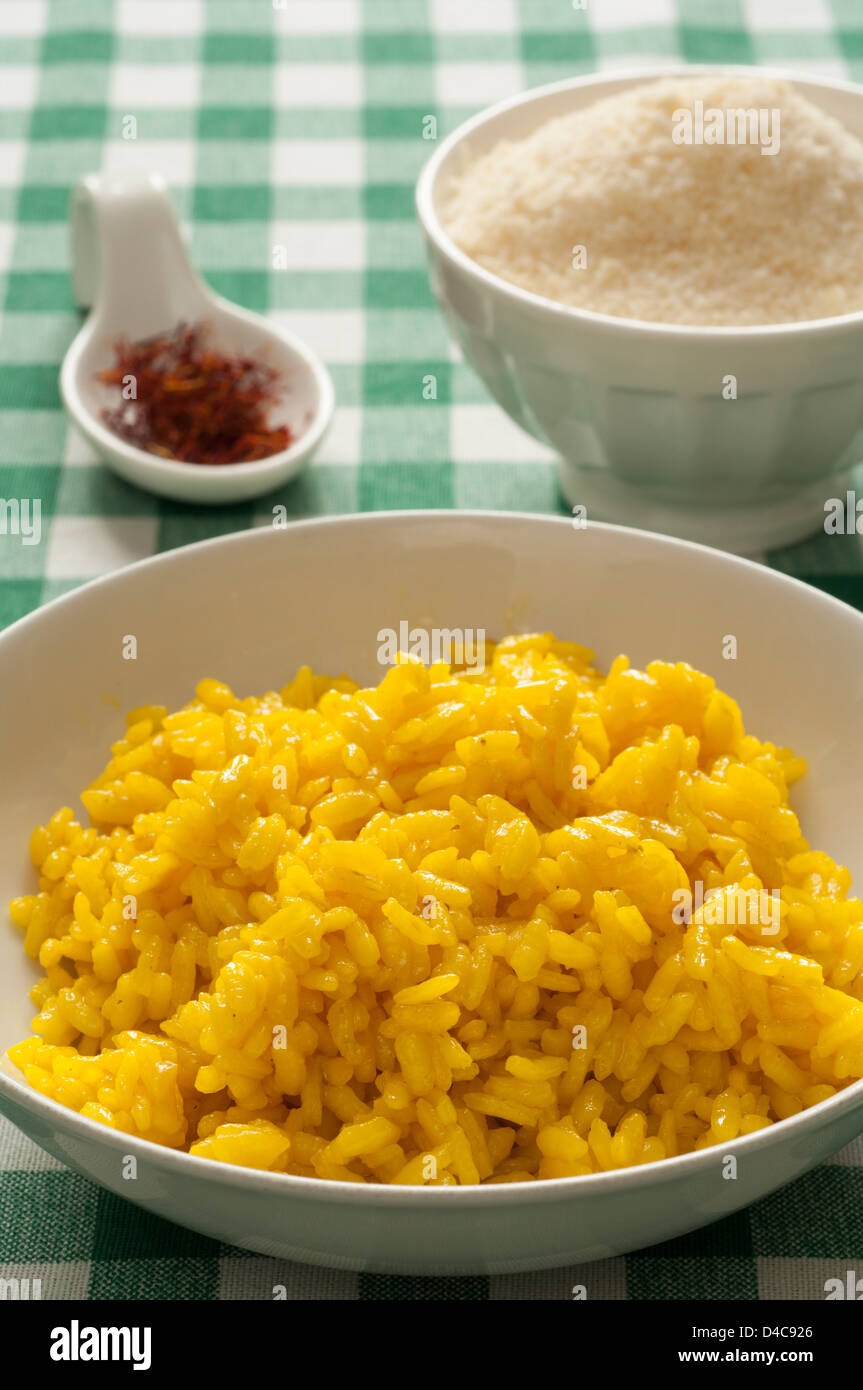 Close-up view of typical homemade Italian Milanese Risotto Stock Photo ...