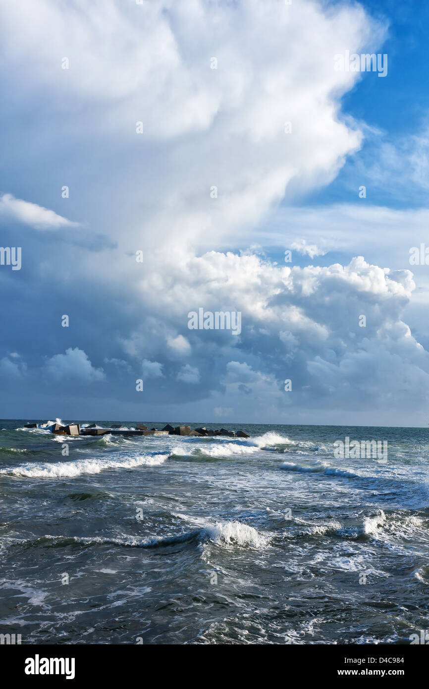 Strong winds produced high waves Stock Photo - Alamy