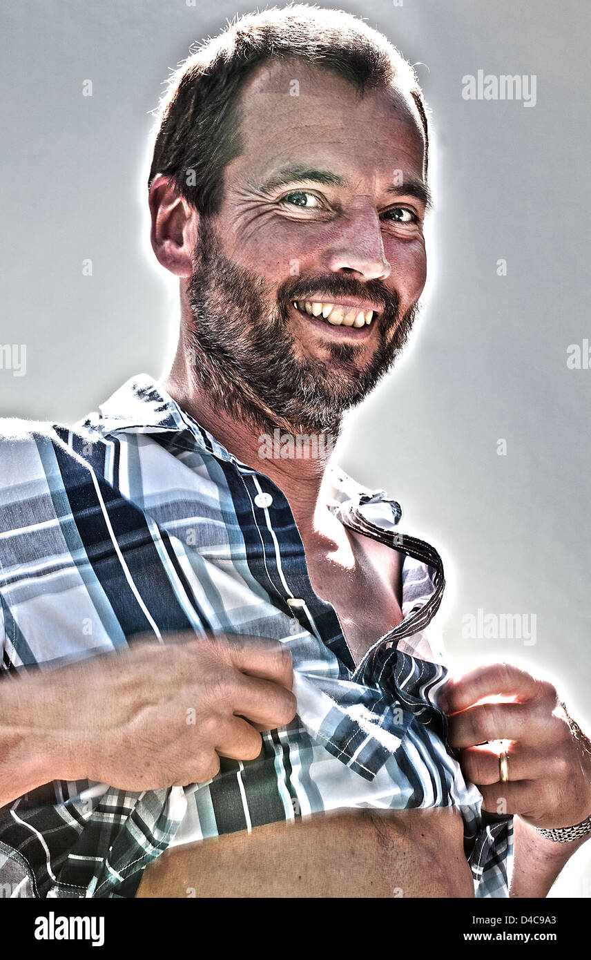 White European male age 55 portrait shot in a studio Stock Photo - Alamy