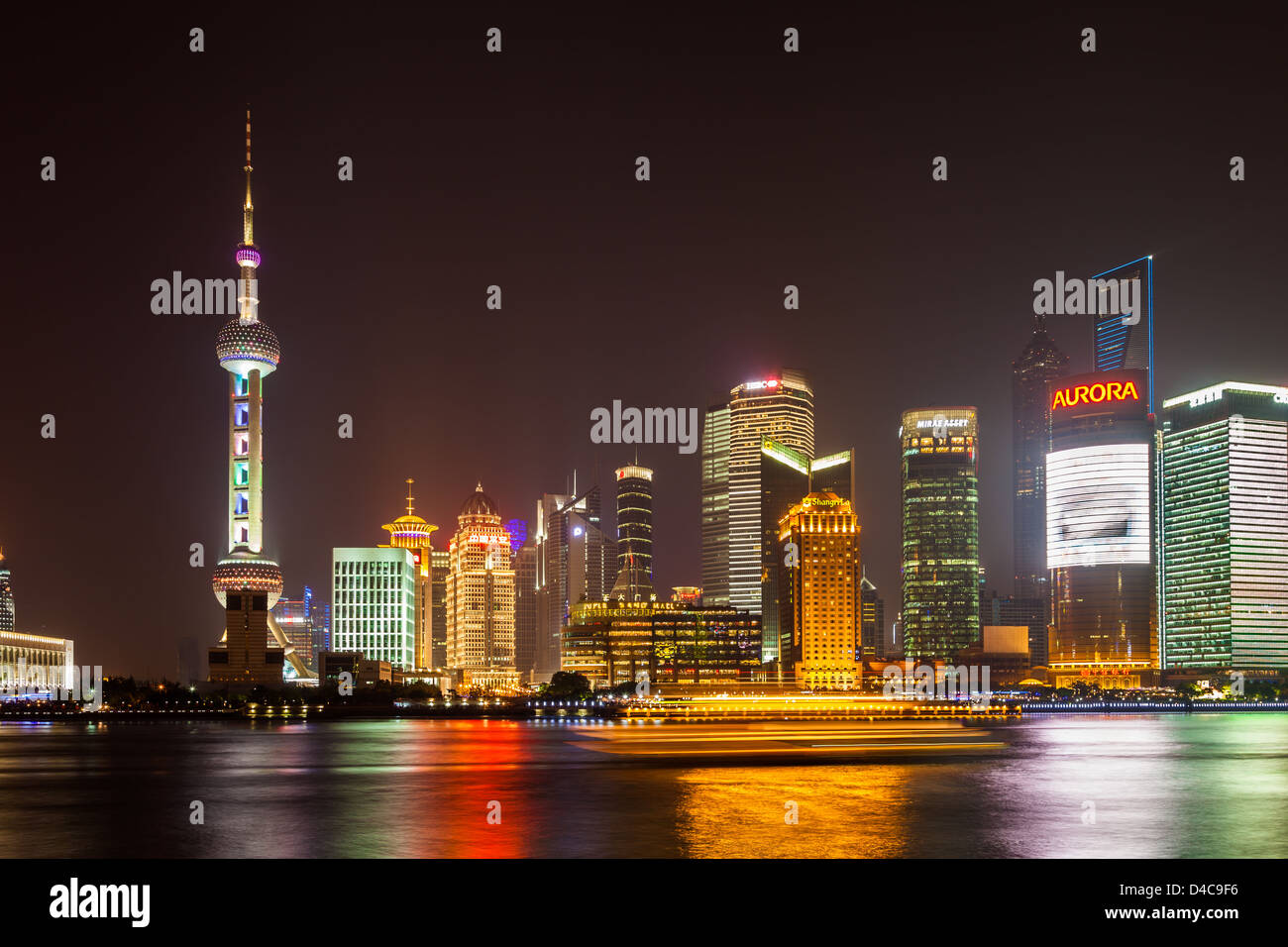 Shanghai night skyline hi-res stock photography and images - Alamy