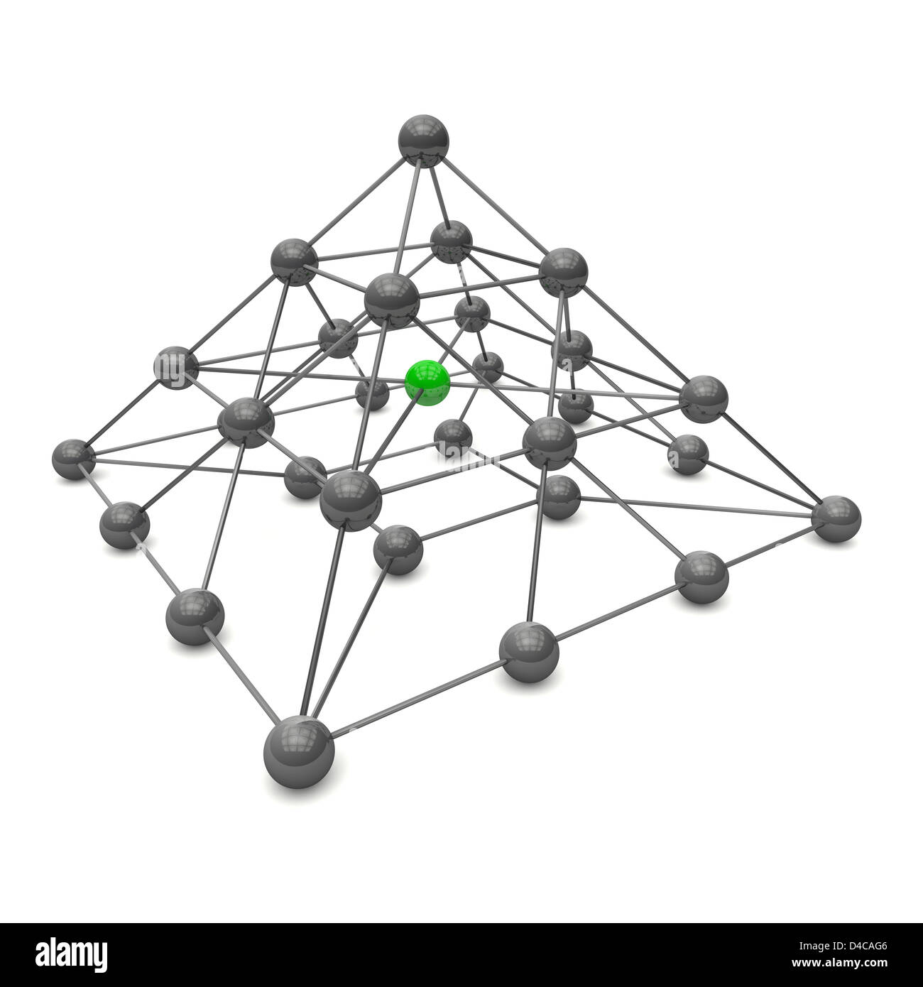 3D ball pyramid showing the structure of a molecular structure of two ...