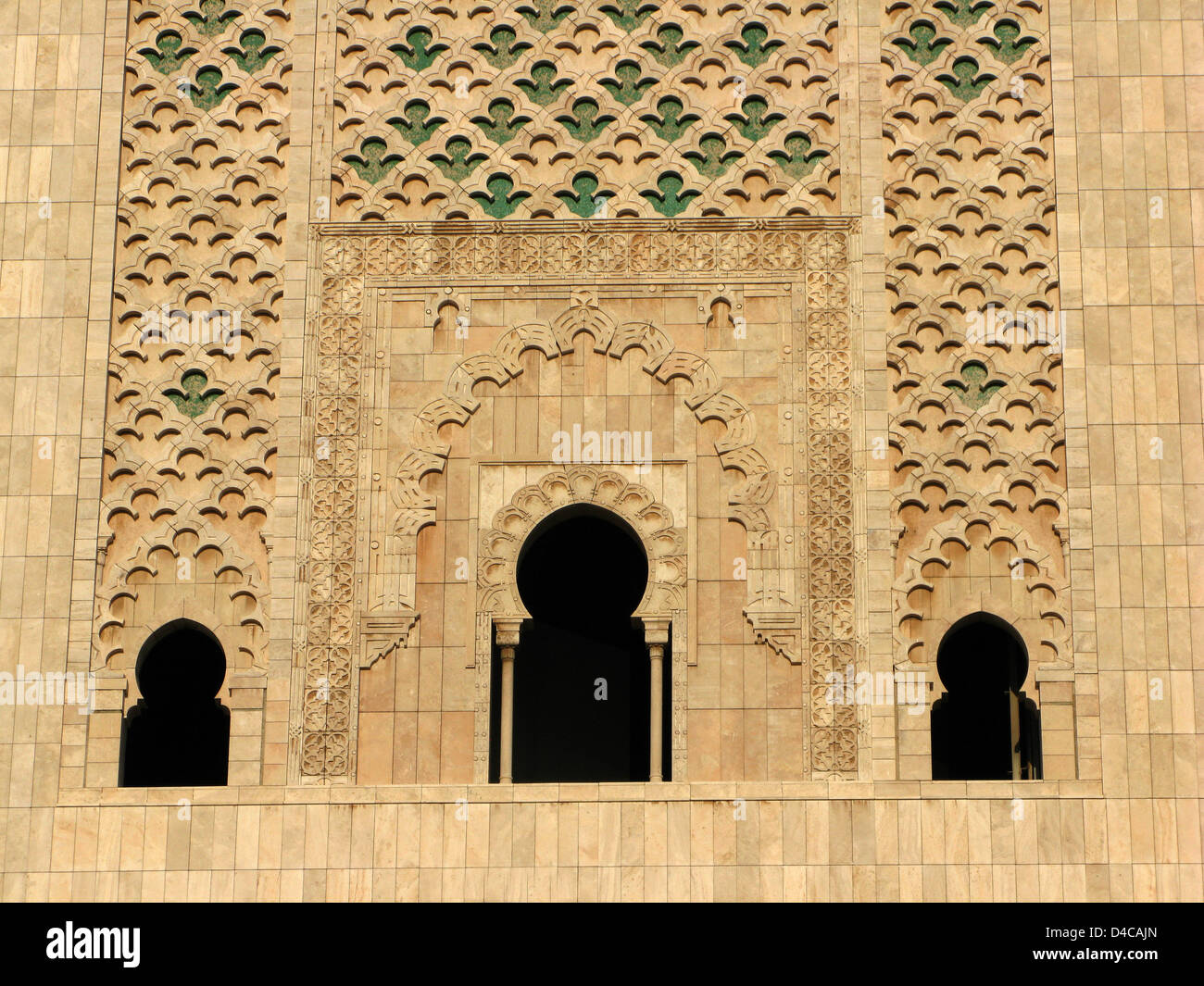 A detail of the Hassan II Mosque's minaret in Casablanca, Morocco, 17 ...