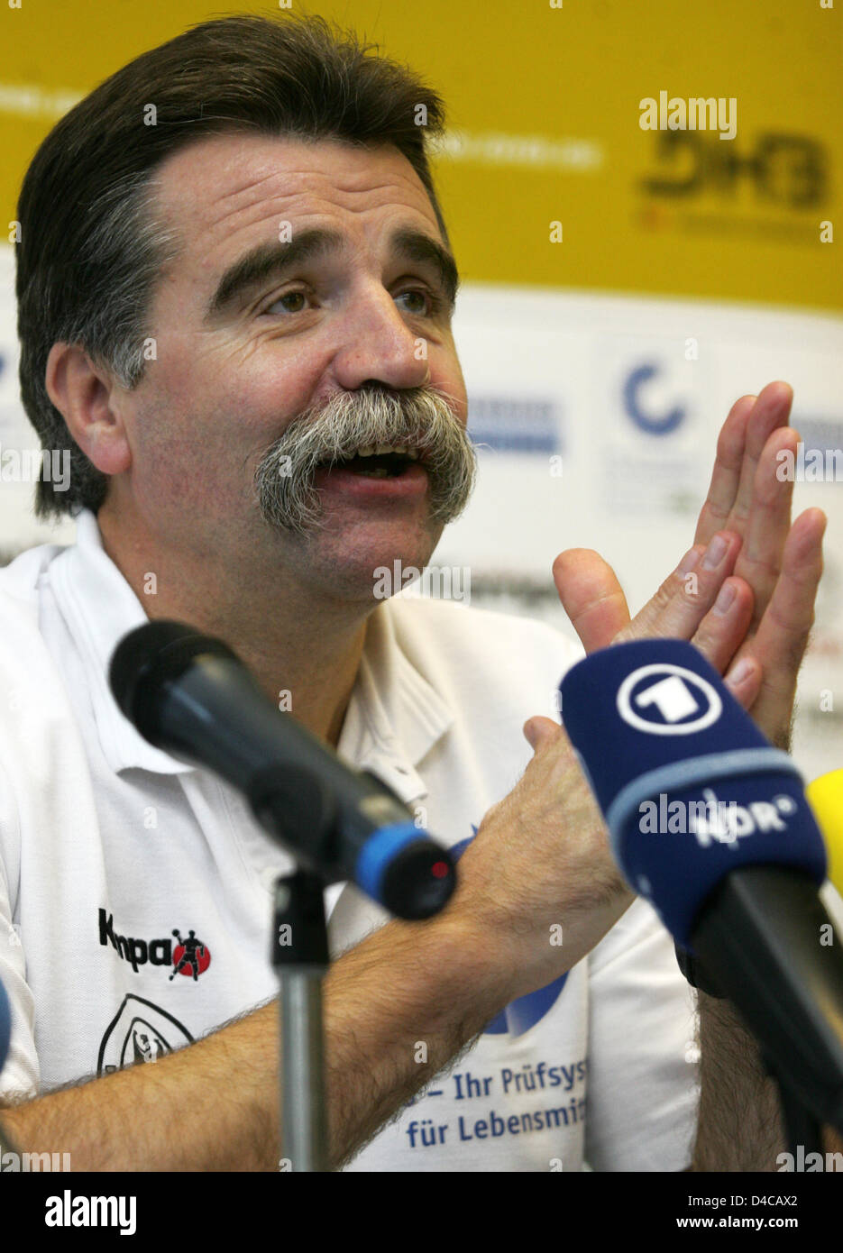 The coach of the German national handball team Heiner Brand speaks at a ...