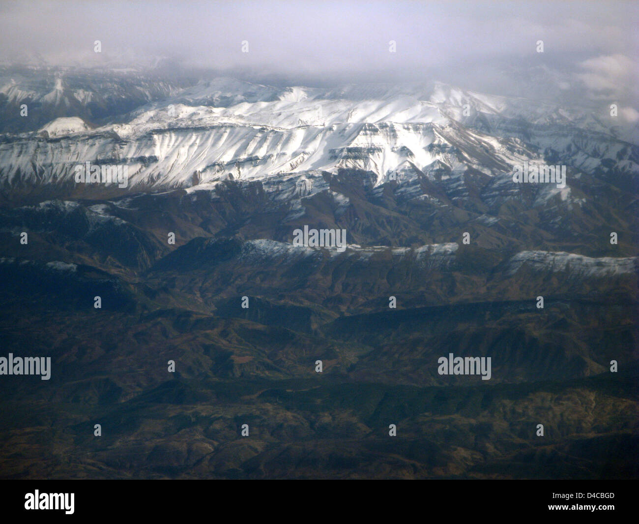 The picture shows the snowy peaks of the Atlas mountains in Morocco, 18 ...