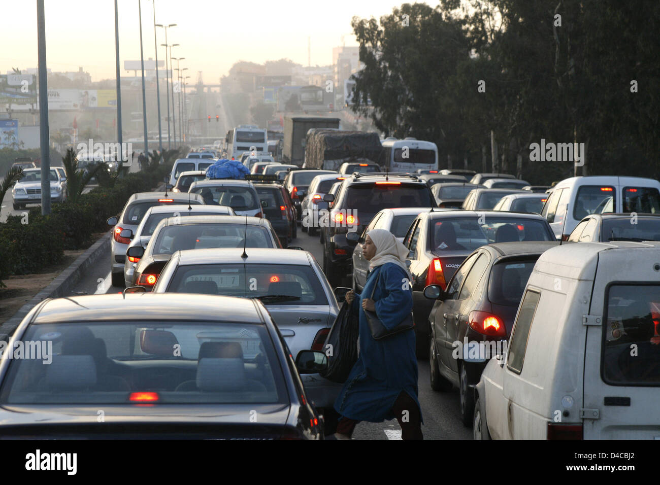 The picture shows a traffic jam in Casablanca, Morocco, 17 December ...