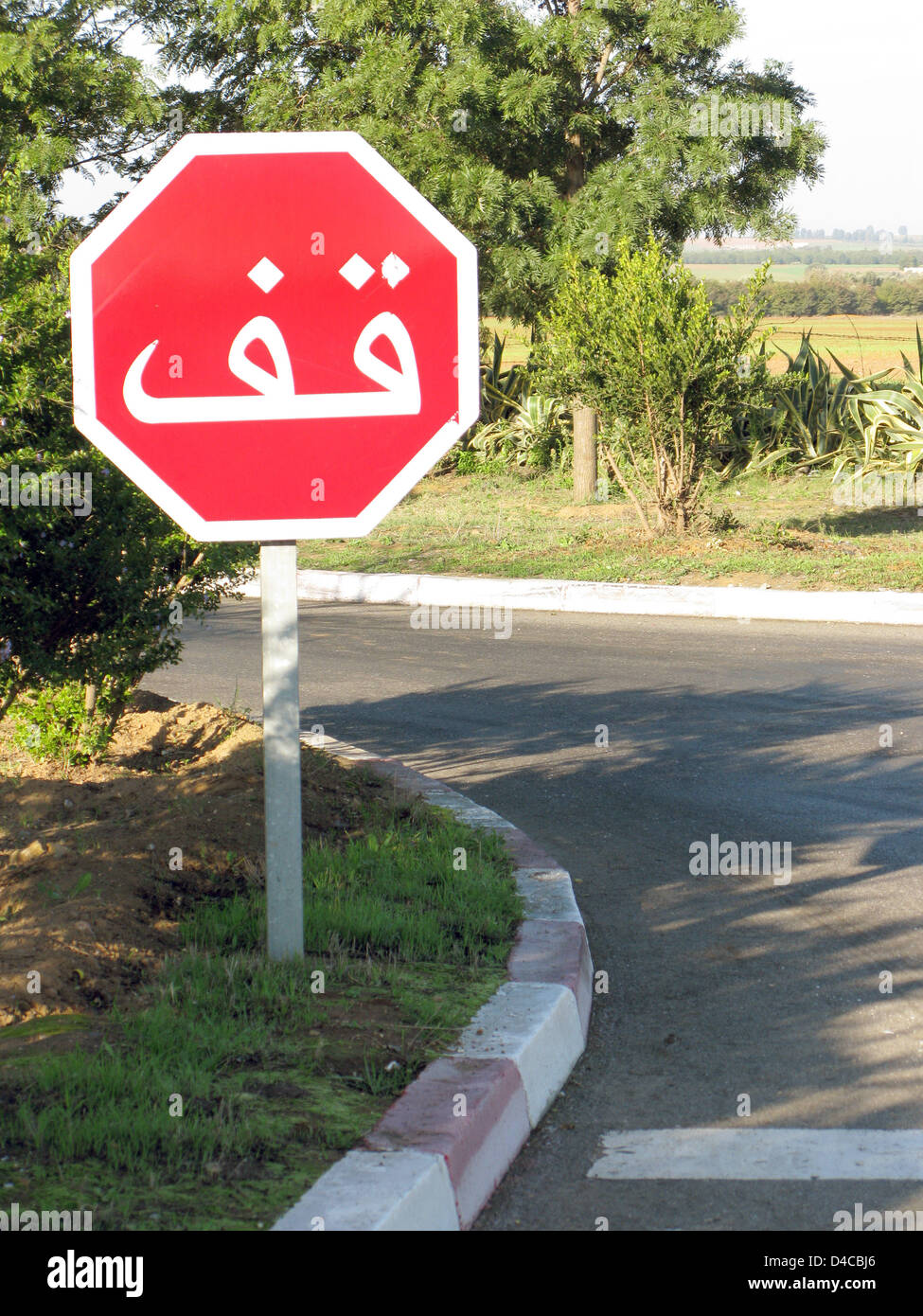 A stop sign with Arabic writing is pictured in Morocco, 16 December ...