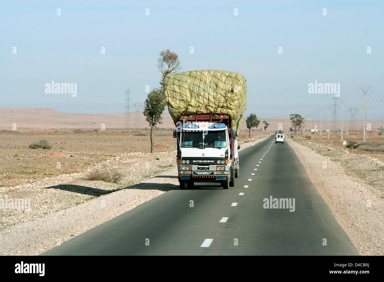 The picture shows an overloaded truck, Morocco, 12 December 2007 ...