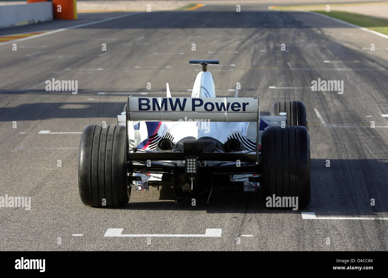The BMW Sauber 'F1.08' stands at its roll-out on the circuit of ...
