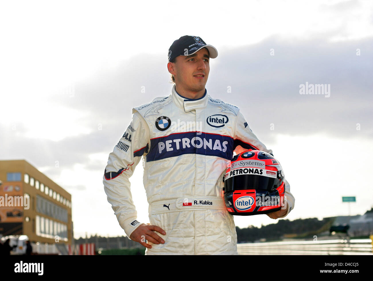 Polish Formula One driver Robert Kubica of BMW Sauber poses at the roll ...