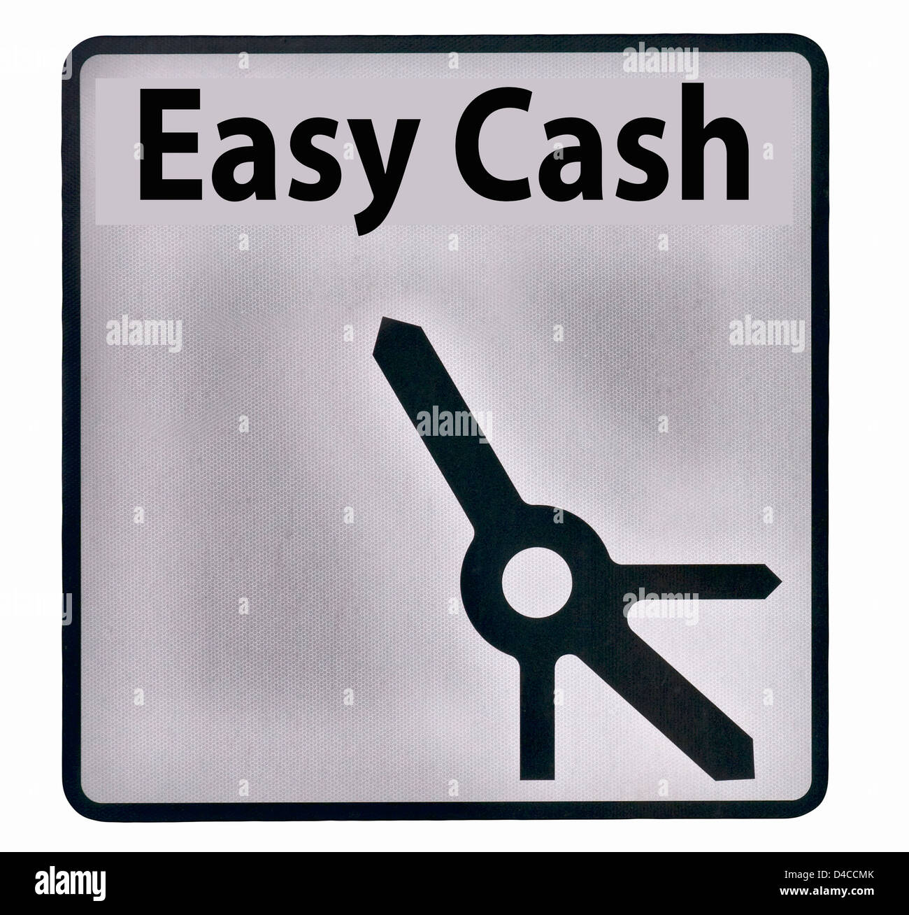 Easy Cash Road Sign England UK (includes roundabout detail Stock Photo ...