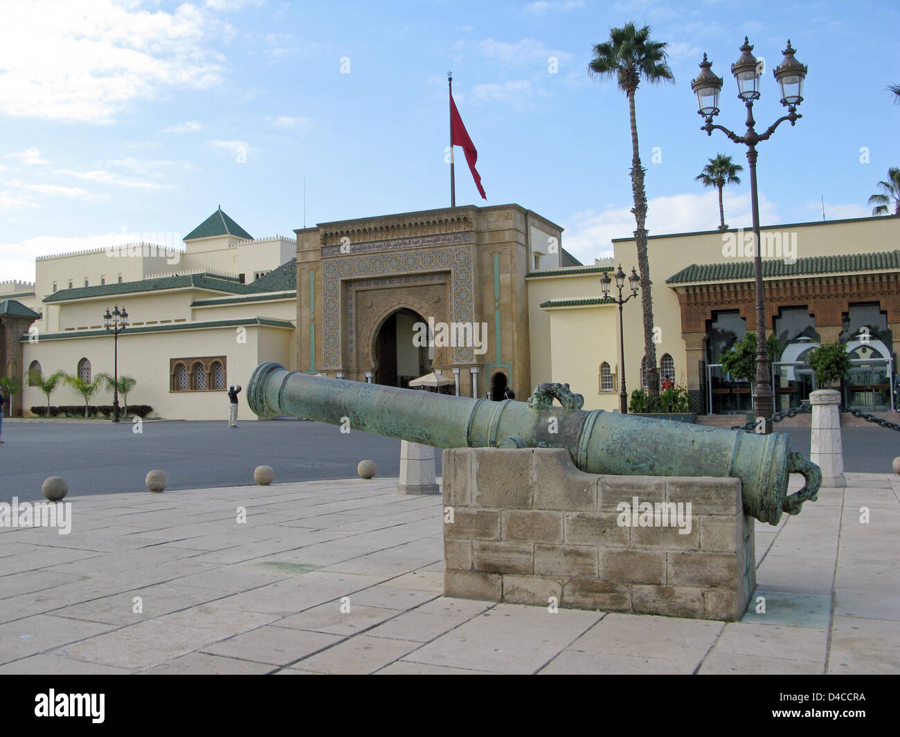 The picture shows a gun in front of the King's palace in Rabat, Morocco ...