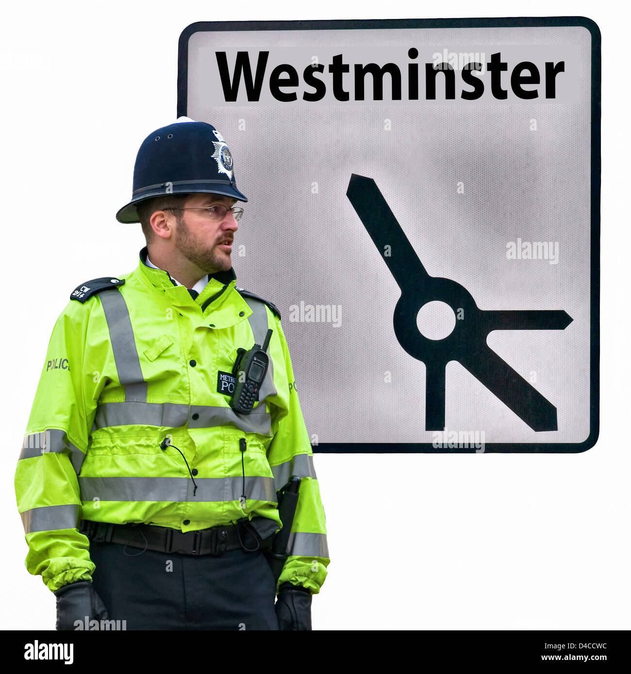 Metropolitan Police Westminster London Road Sign England UK (includes ...