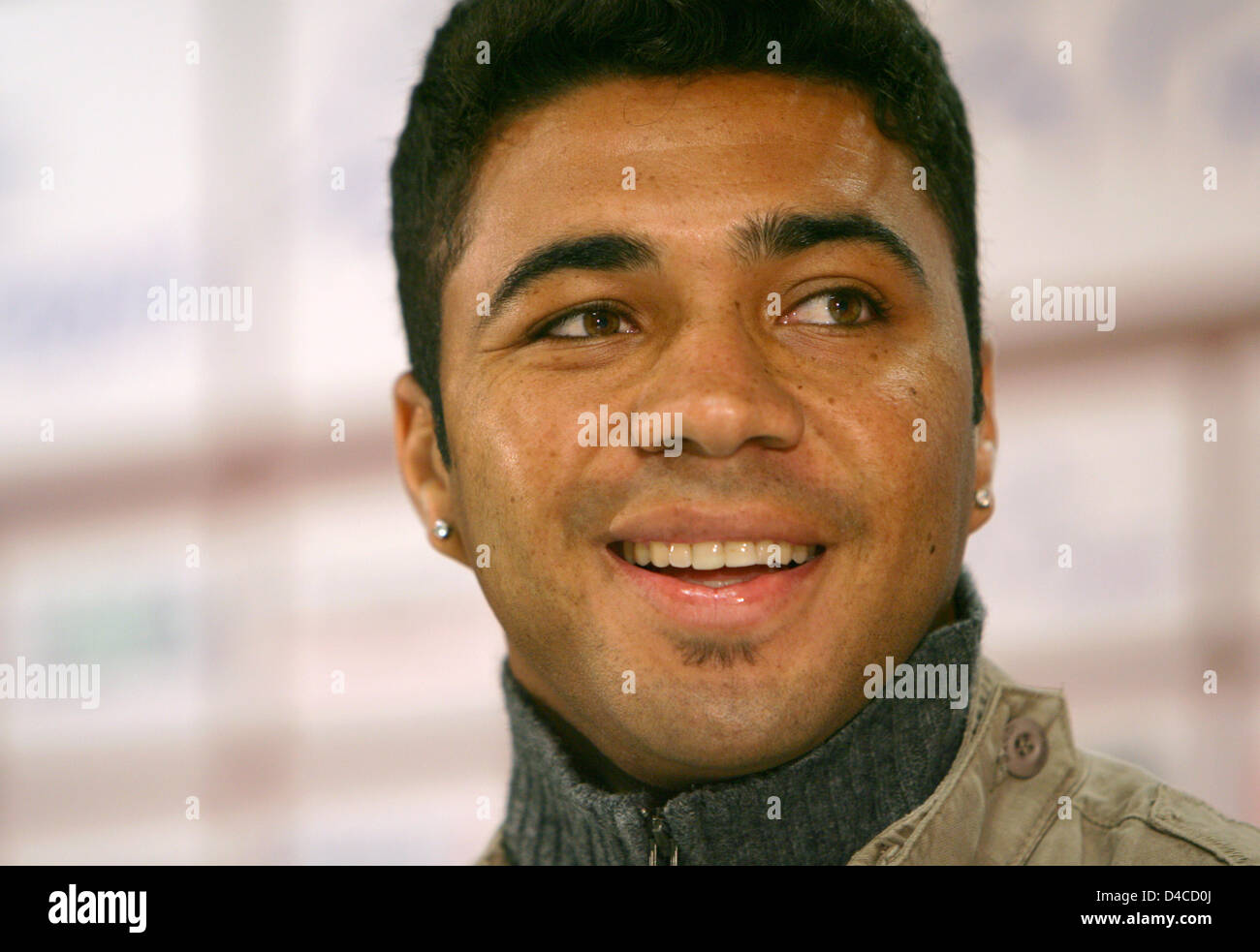 Brazilian new entry Cesar Alves dos Santos, short Caio, smiles during ...