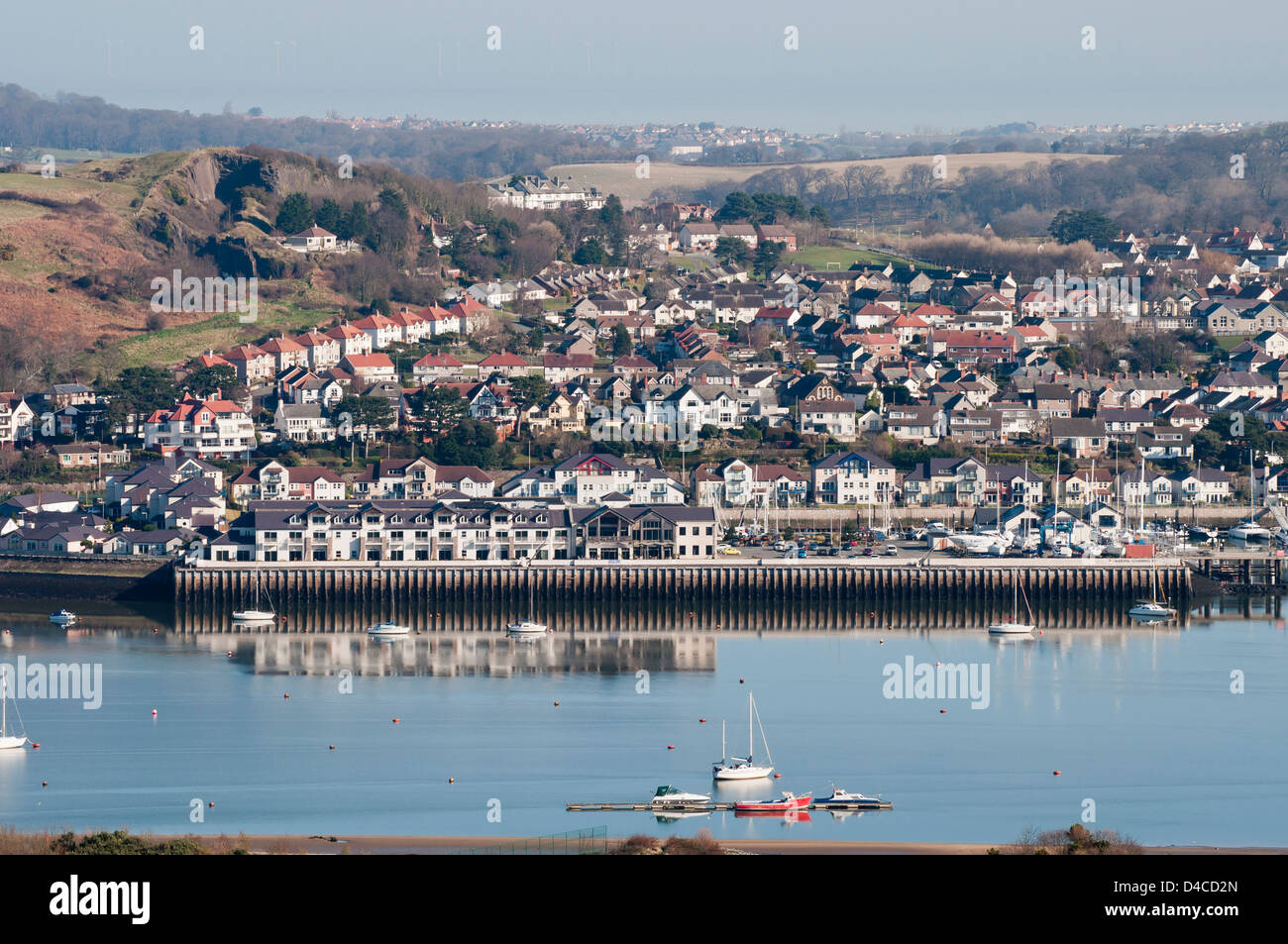 Deganwy marina photographed from Conwy mountain Stock Photo - Alamy