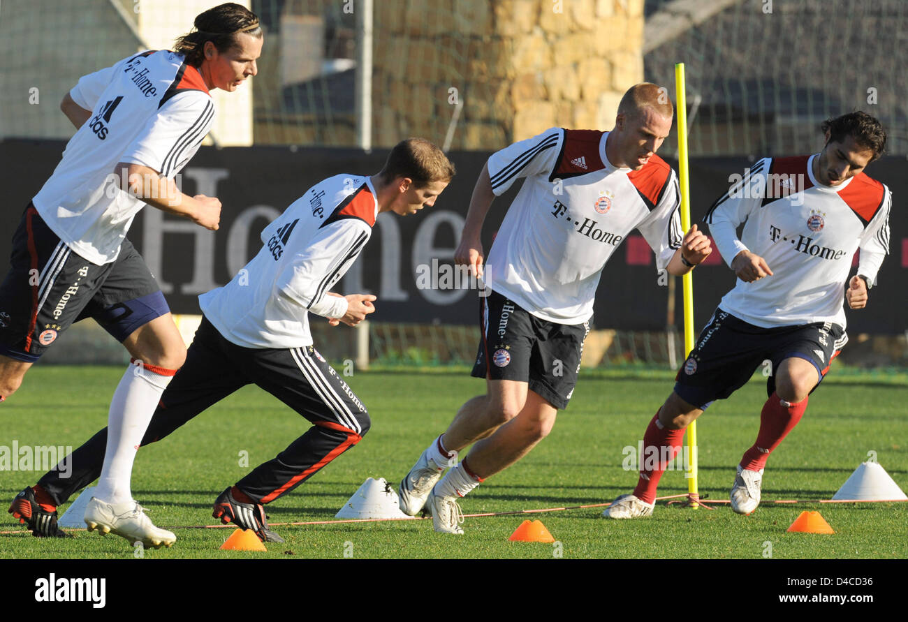 (L-R) Daniel van Buyten, Jan Schlaudraff, Christian Lell and Hamit ...