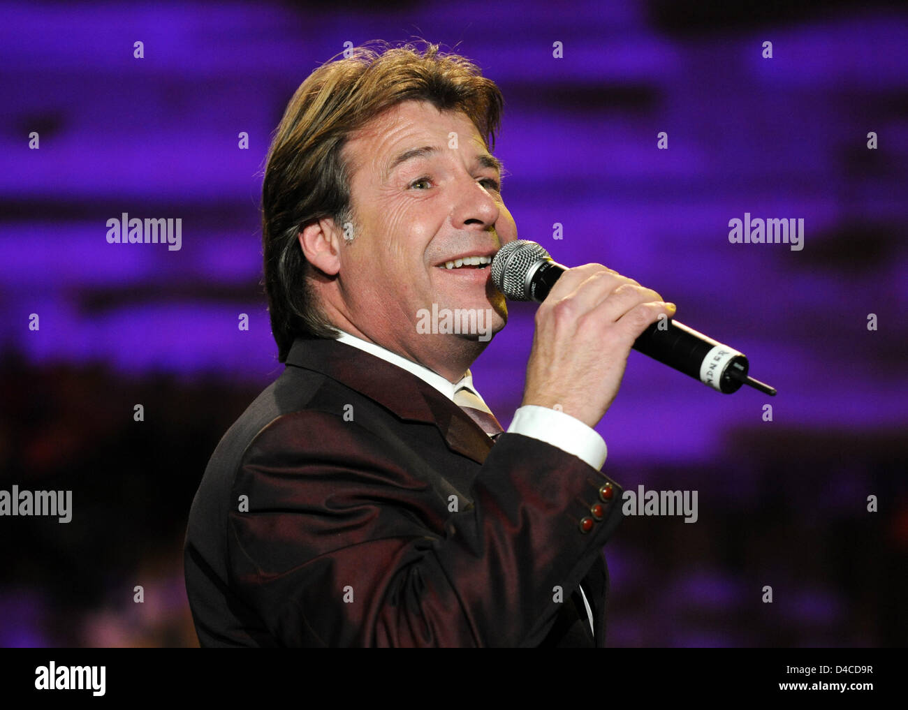 Folksy music singer Patrick Lindner performs on stage at folksy music ...