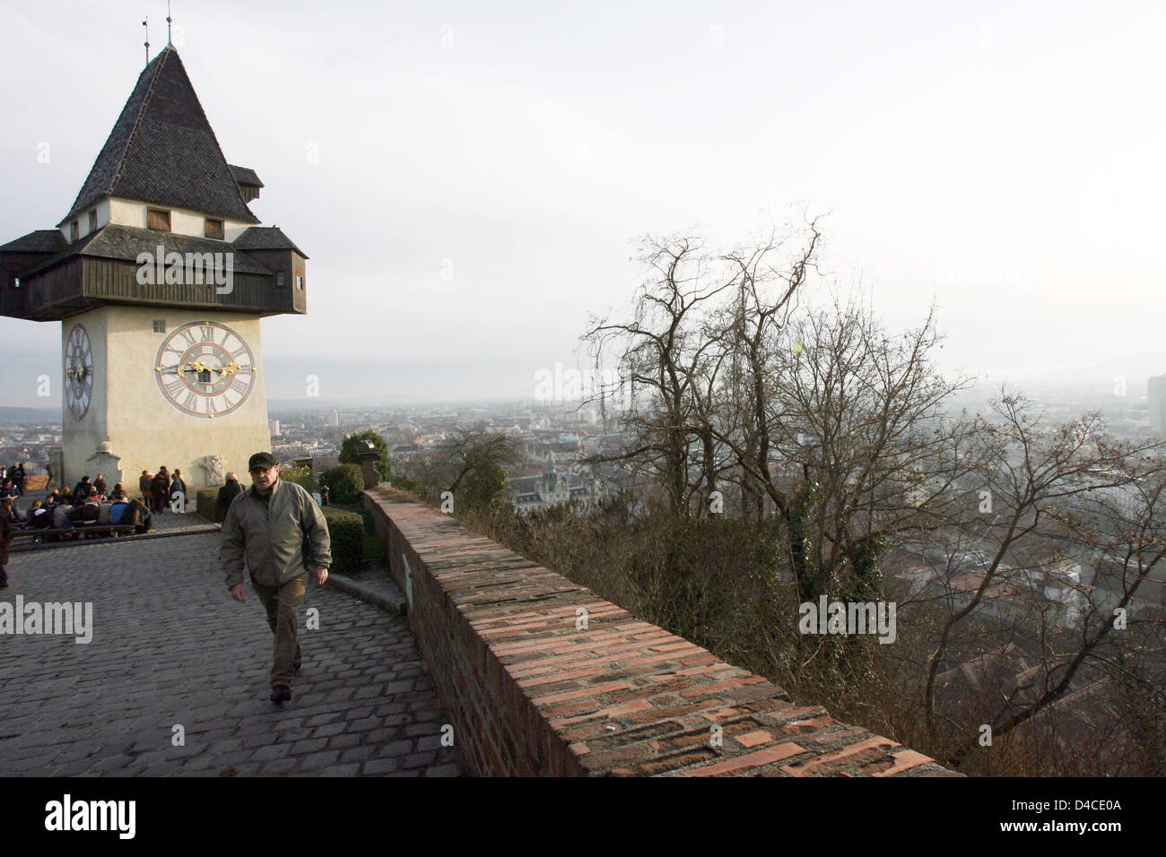 The picture shows the landmark of Graz, the clock tower on the ...