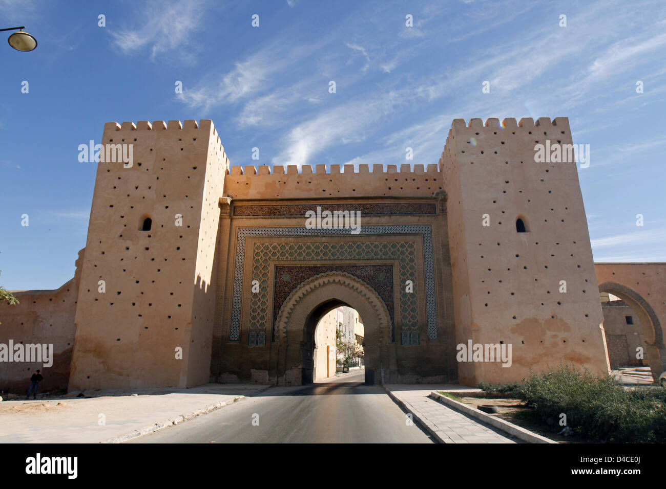 The picture shows the Bab El Khemis gate in Meknes, Morocco, 14 ...