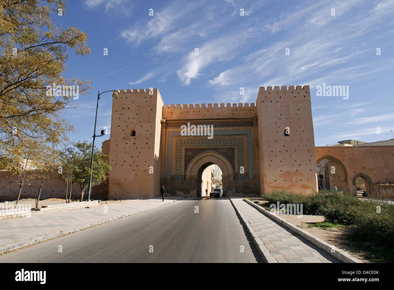 The picture shows the Bab El Khemis gate in Meknes, Morocco, 14 ...