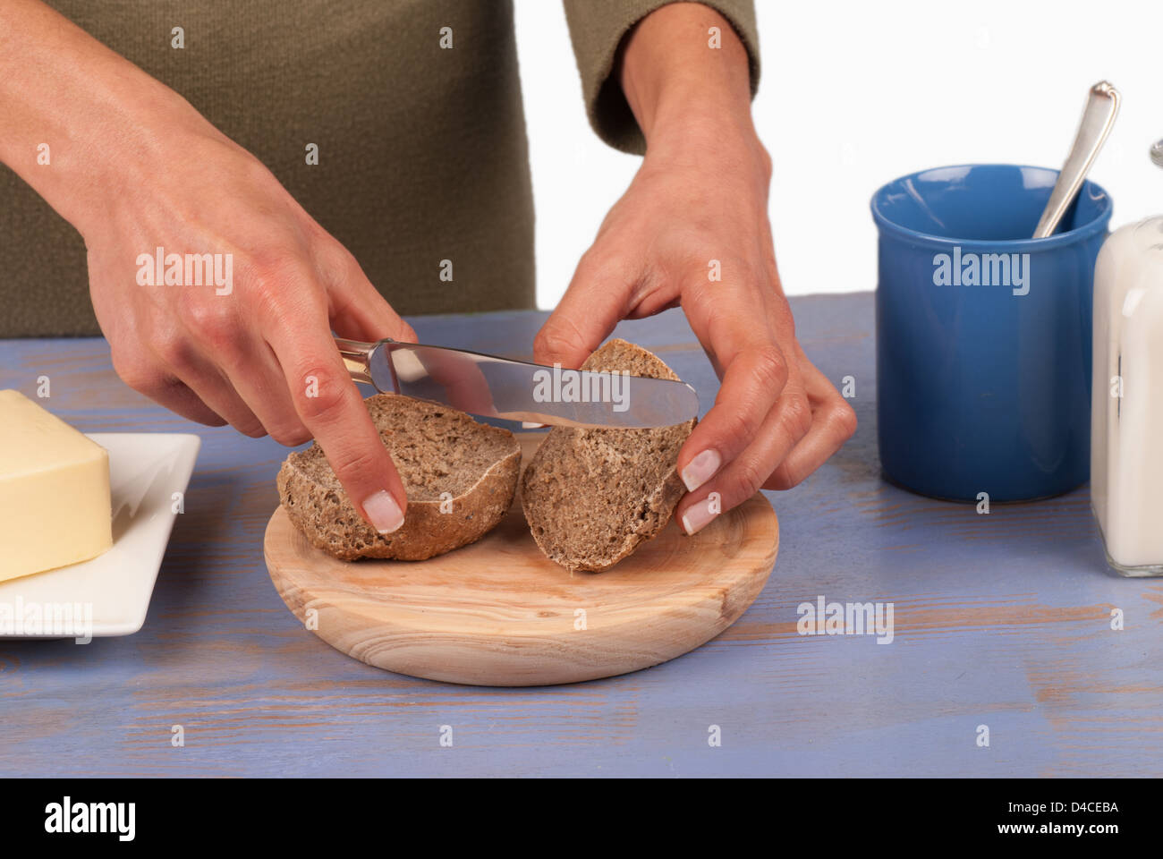 Halved bread roll hi-res stock photography and images - Alamy