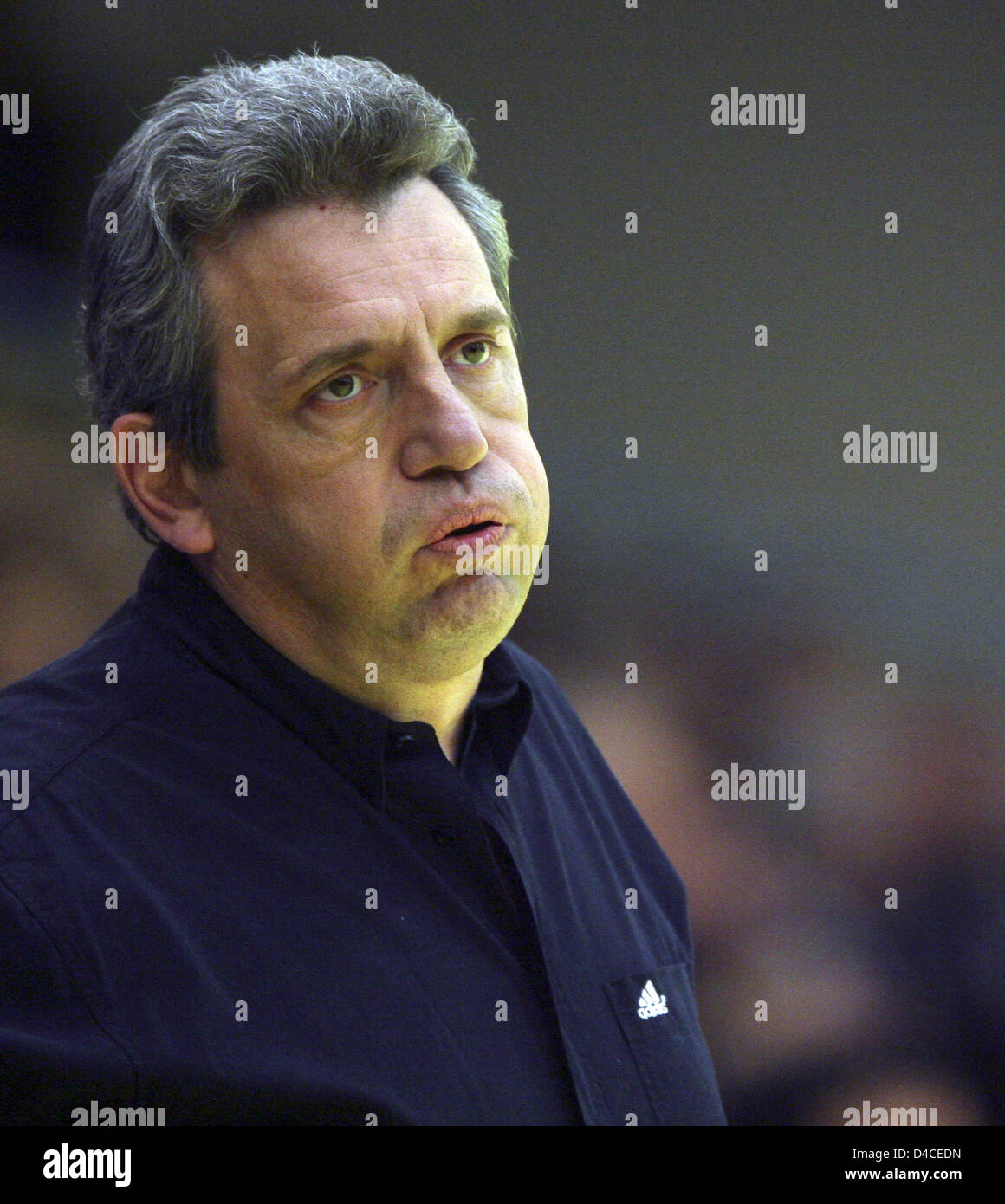The national handball coach of France Claude Onesta reacts during the ...