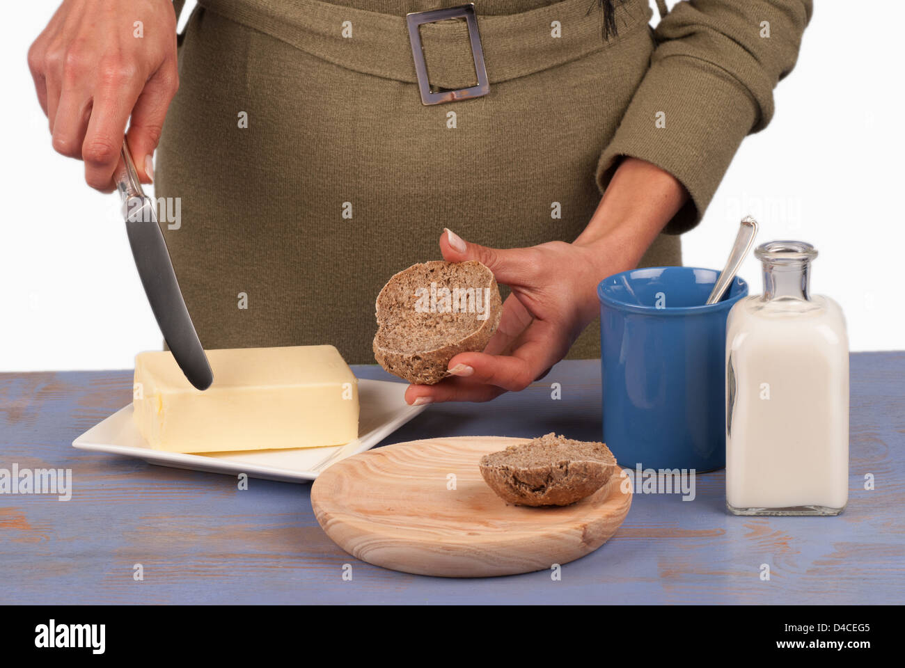 Buttering bread hi-res stock photography and images - Alamy