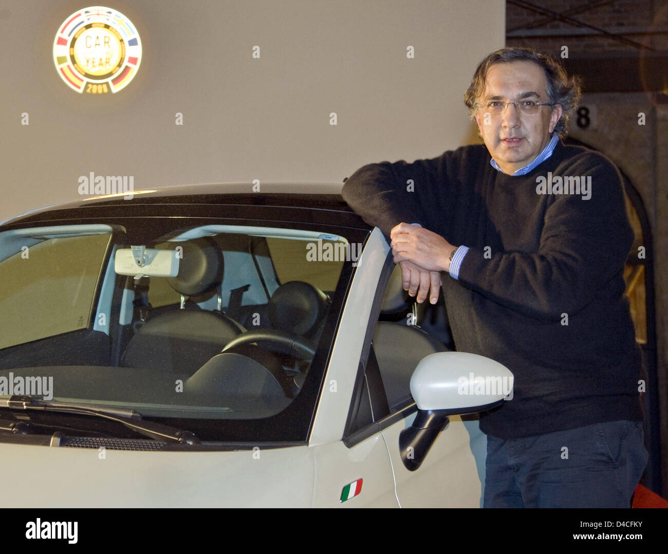 Fiat CEO Sergio Marchionne pictured with the company's smallcar Nuova ...
