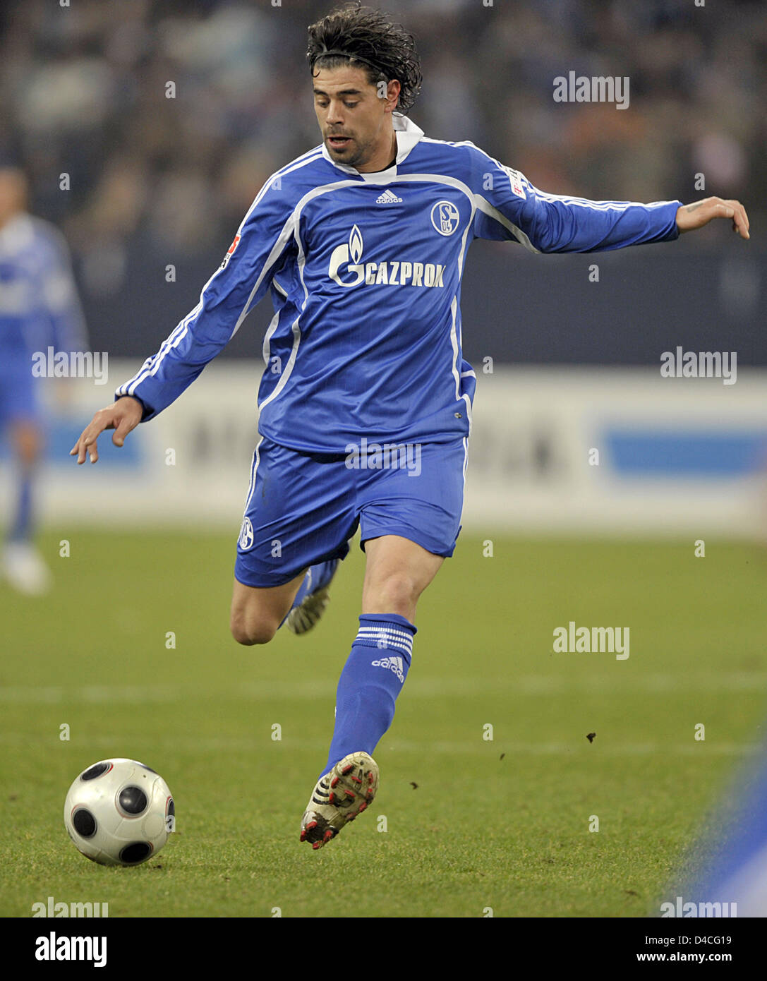 Carlos Grossmueller of FC Schalke 04 kicks the ball during the soccer ...