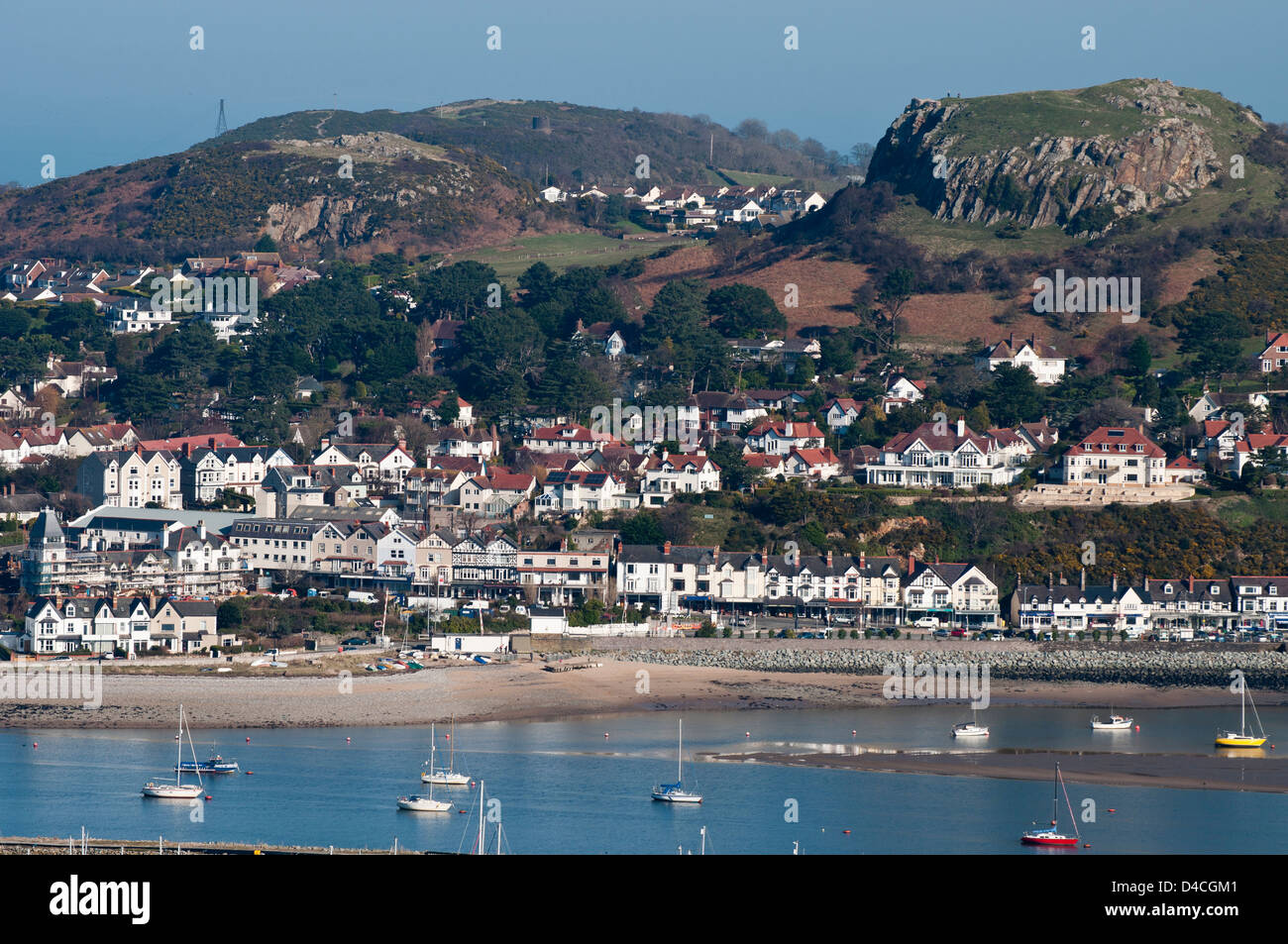 Deganwy photographed from Conwy mountain Stock Photo - Alamy