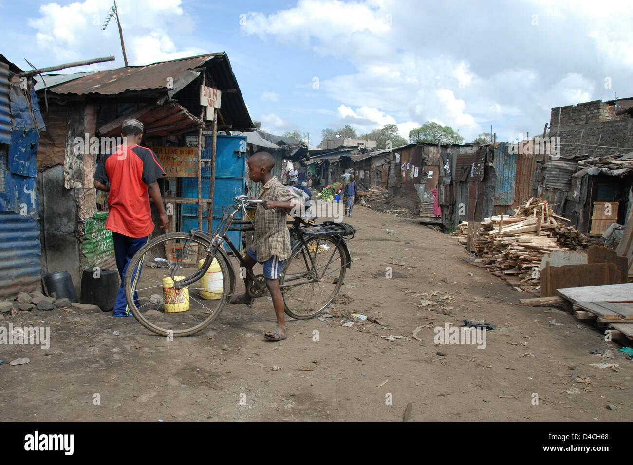 The picture gives an impression of daily life in the Mathare sector of ...