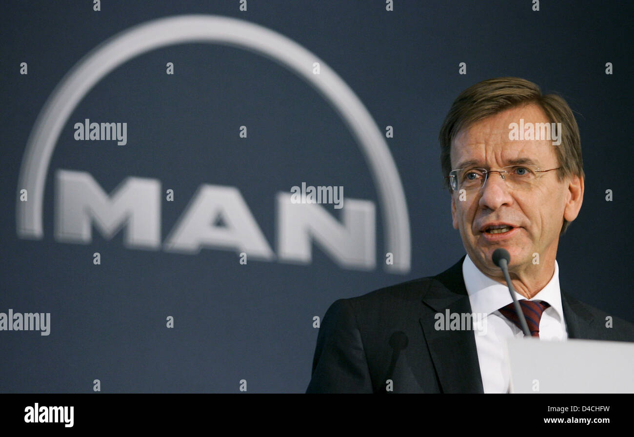 CEO of MAN Hakan Samuelsson of Sweden delivers the company's balance ...
