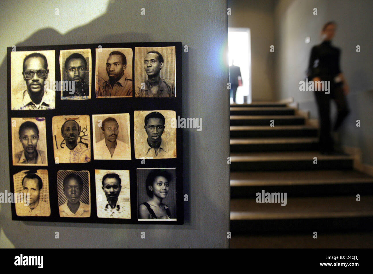 A visitor walks the stairs at the genocide memorial Gisozi near Kigali ...