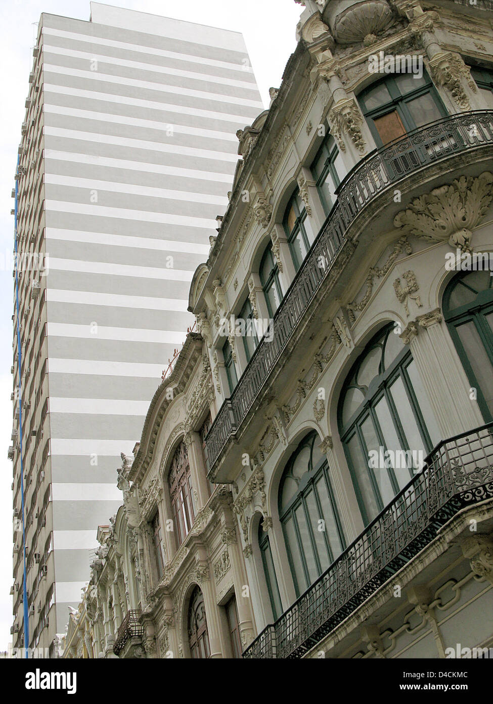 Modern and historic architecture pictured in downtown Rio de Janeiro ...