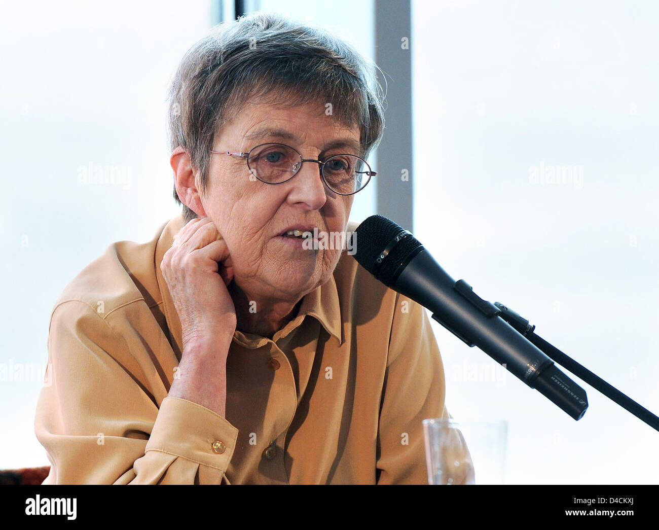 British writer Janet Foxley speaks during a reading of her book 'Muncle ...