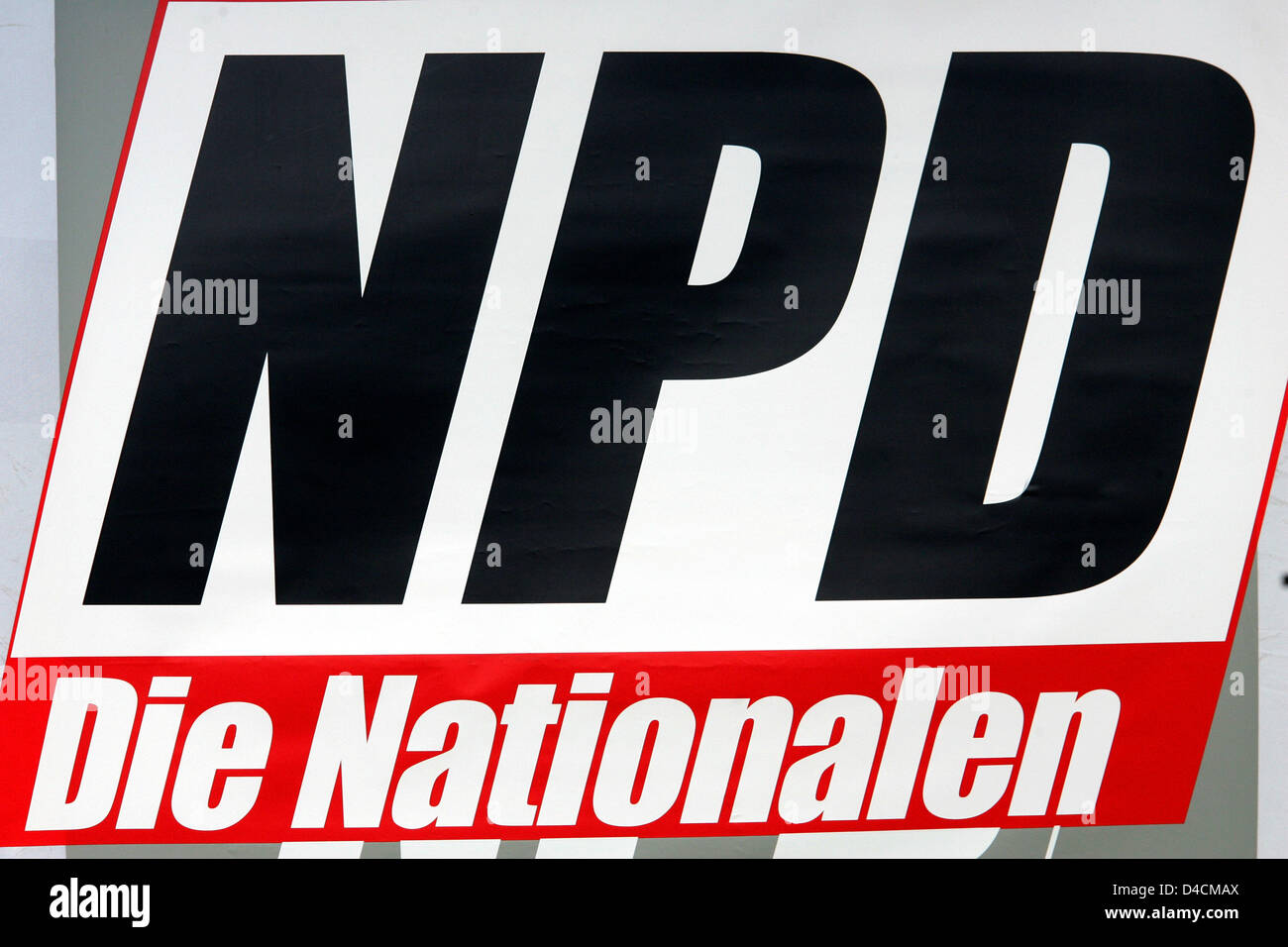 The logo of far-right party NPD pictured at the party headquarters in ...
