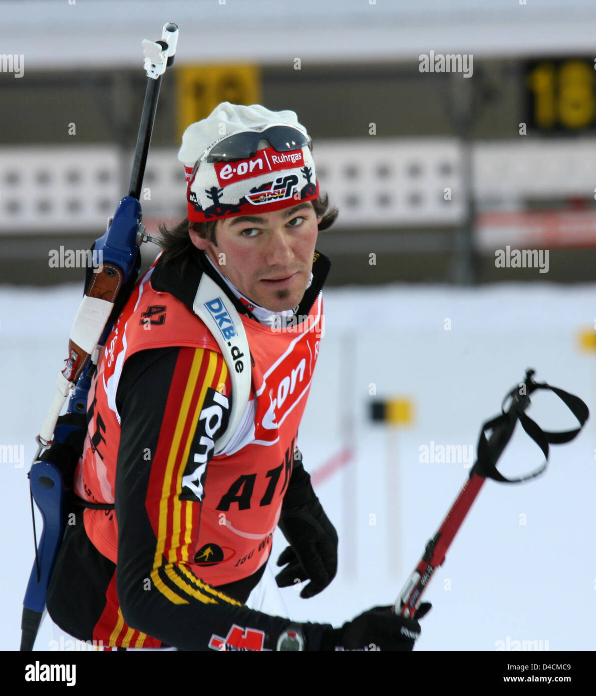 Michael Roesch of Germany training for the 50th Biathlon Woprld ...