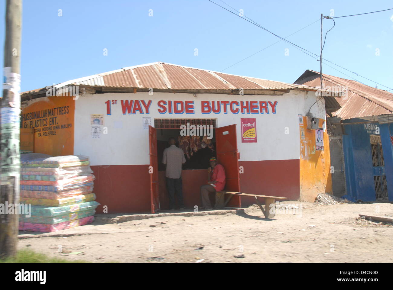 The picture shows a butchery in Mombasa, Kenya, 01 December 2007. Photo ...