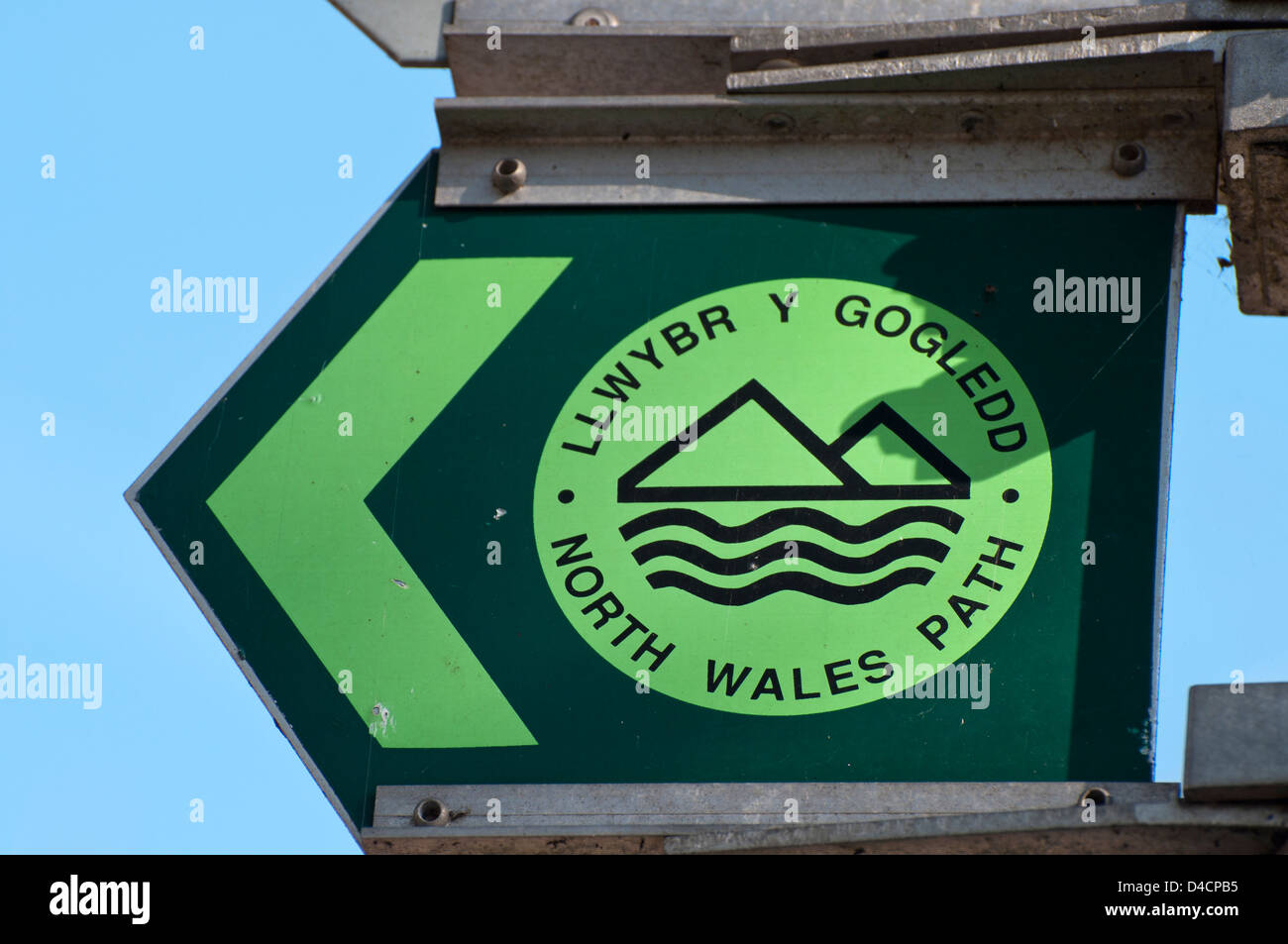 North Wales coast footpath sign Stock Photo - Alamy