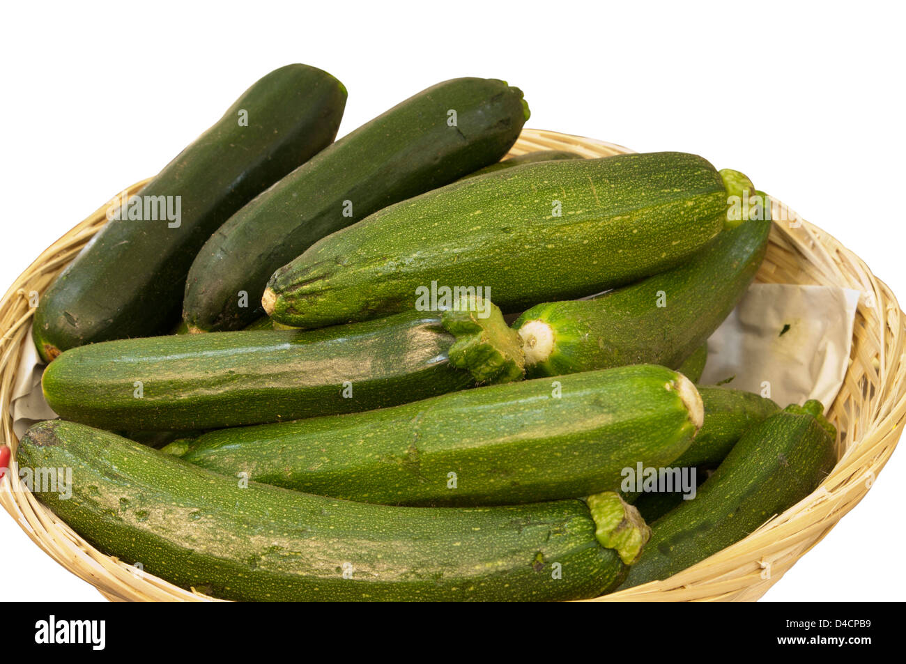 Basket Of Courgettes Stock Photo - Alamy