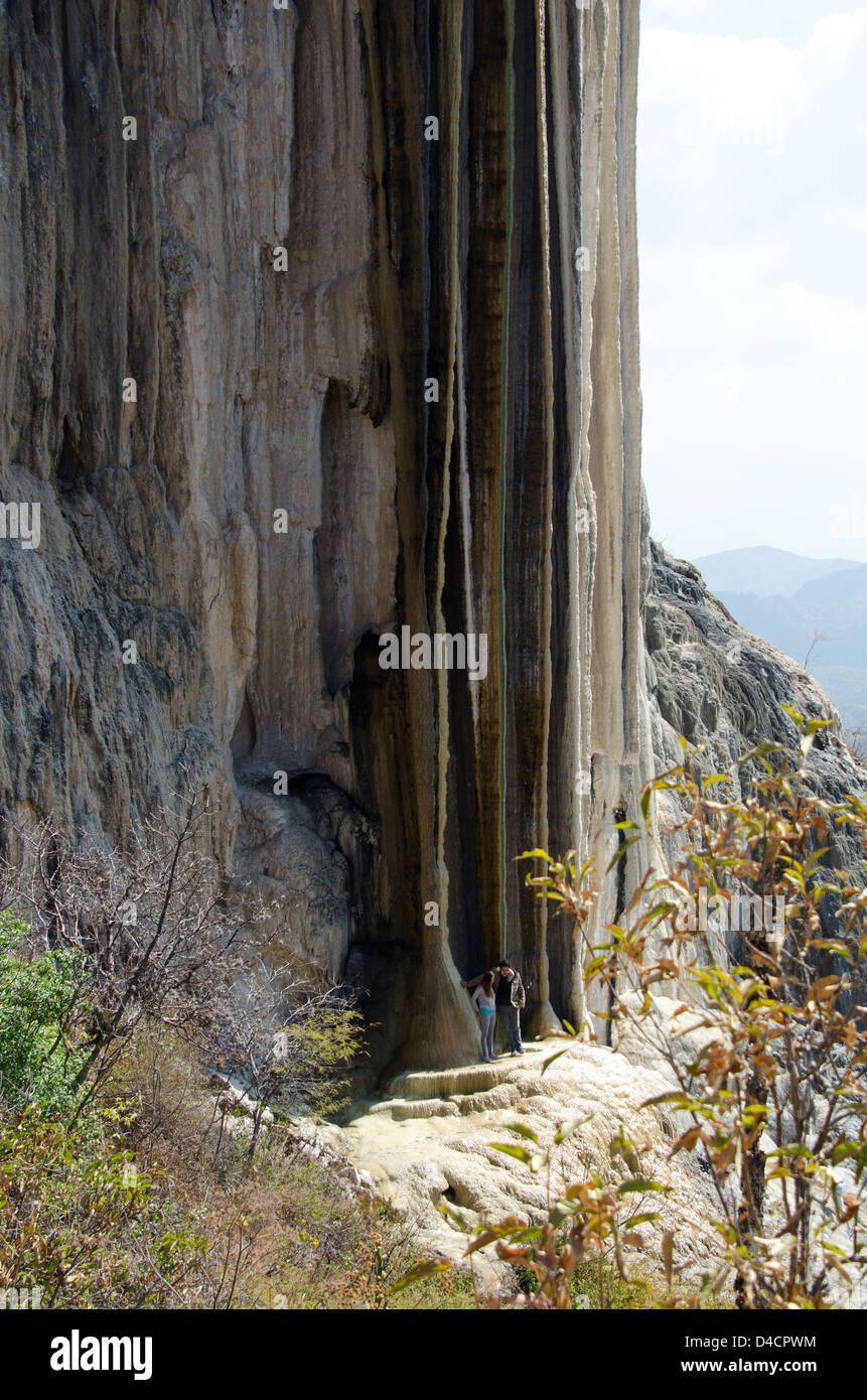 The base of the Cascada Grande, Hierve el Agua, Oaxaca, Mexico Stock ...