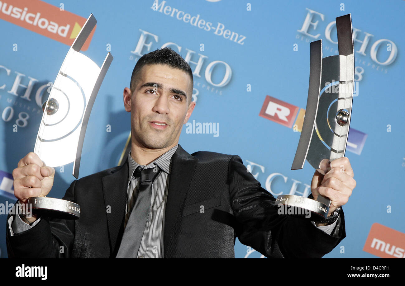 German rapper Bushido poses with his ECHO awards at the 17th Echo Award ...