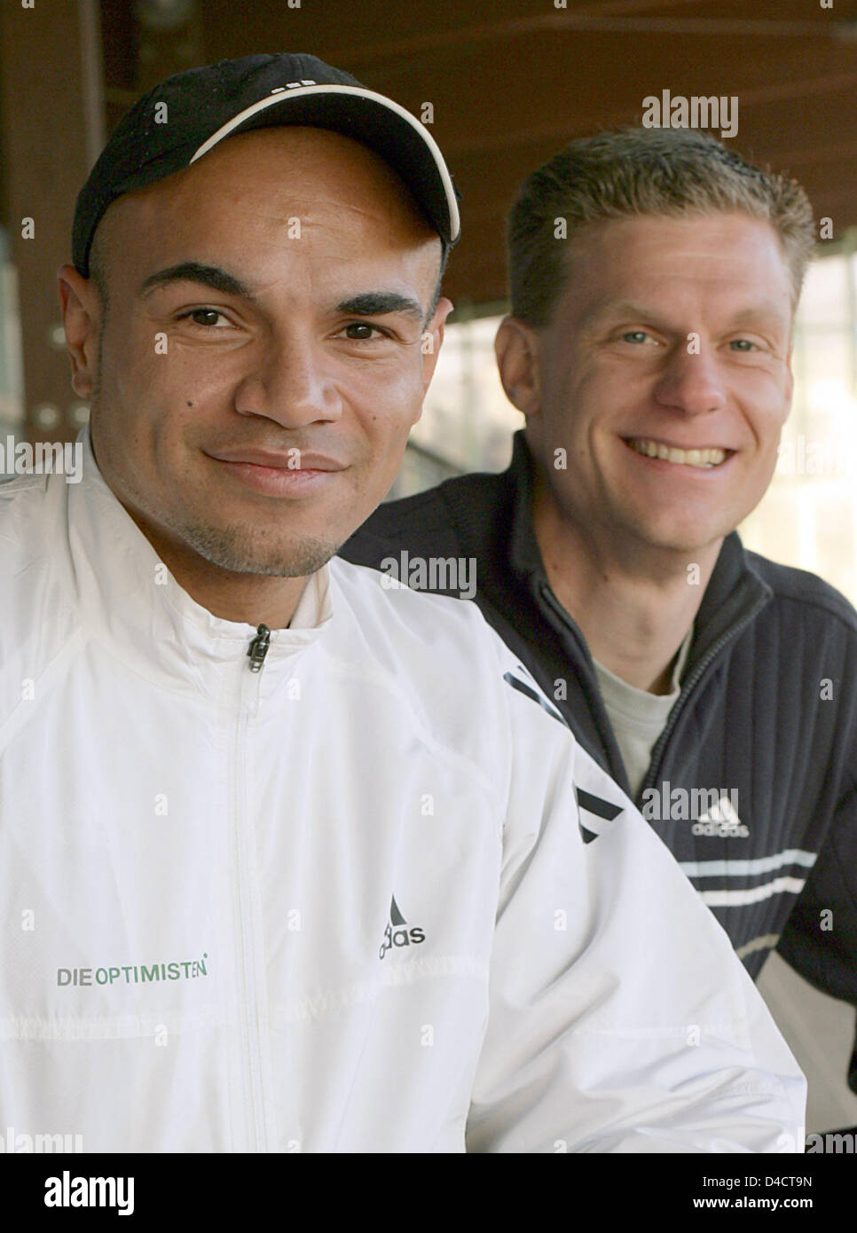 German long-jumper Nils Winter (R) and German triple-jumper Charles ...