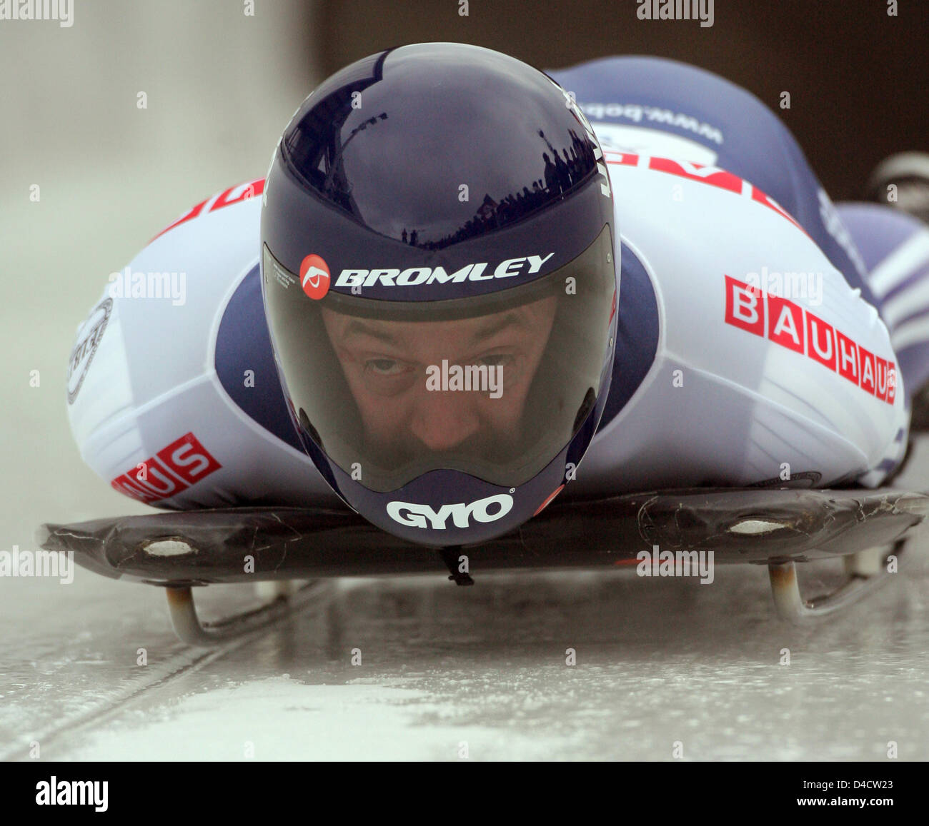 British skeleton athlete Kristan Bromley shown at the start of the ...