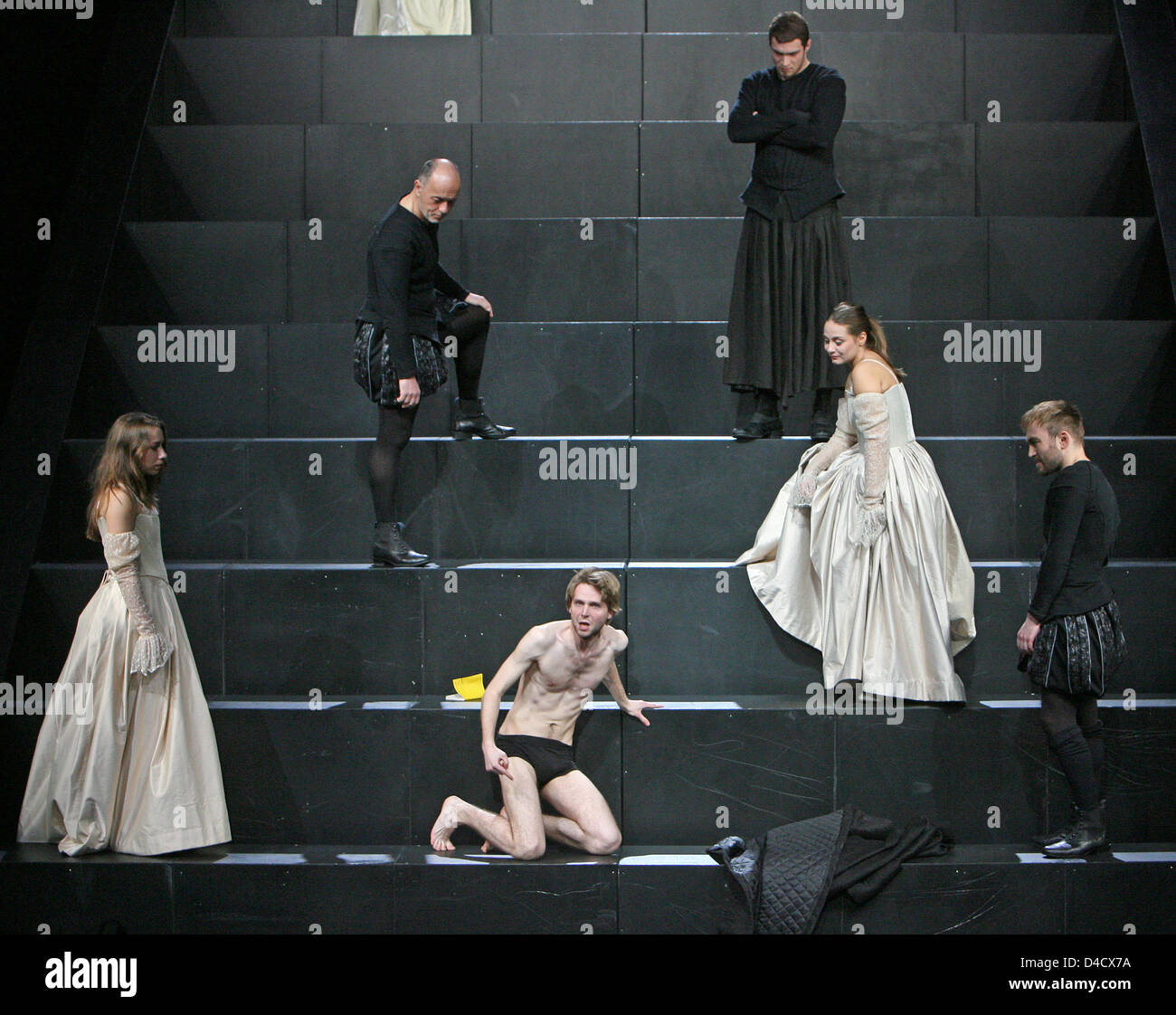 Actors and actresses perform during the dress rehearsal of Johann ...