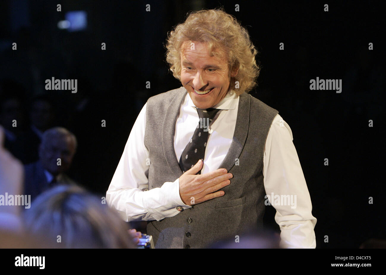 German TV host Thomas Gottschalk pictured during the live broadcast of ...