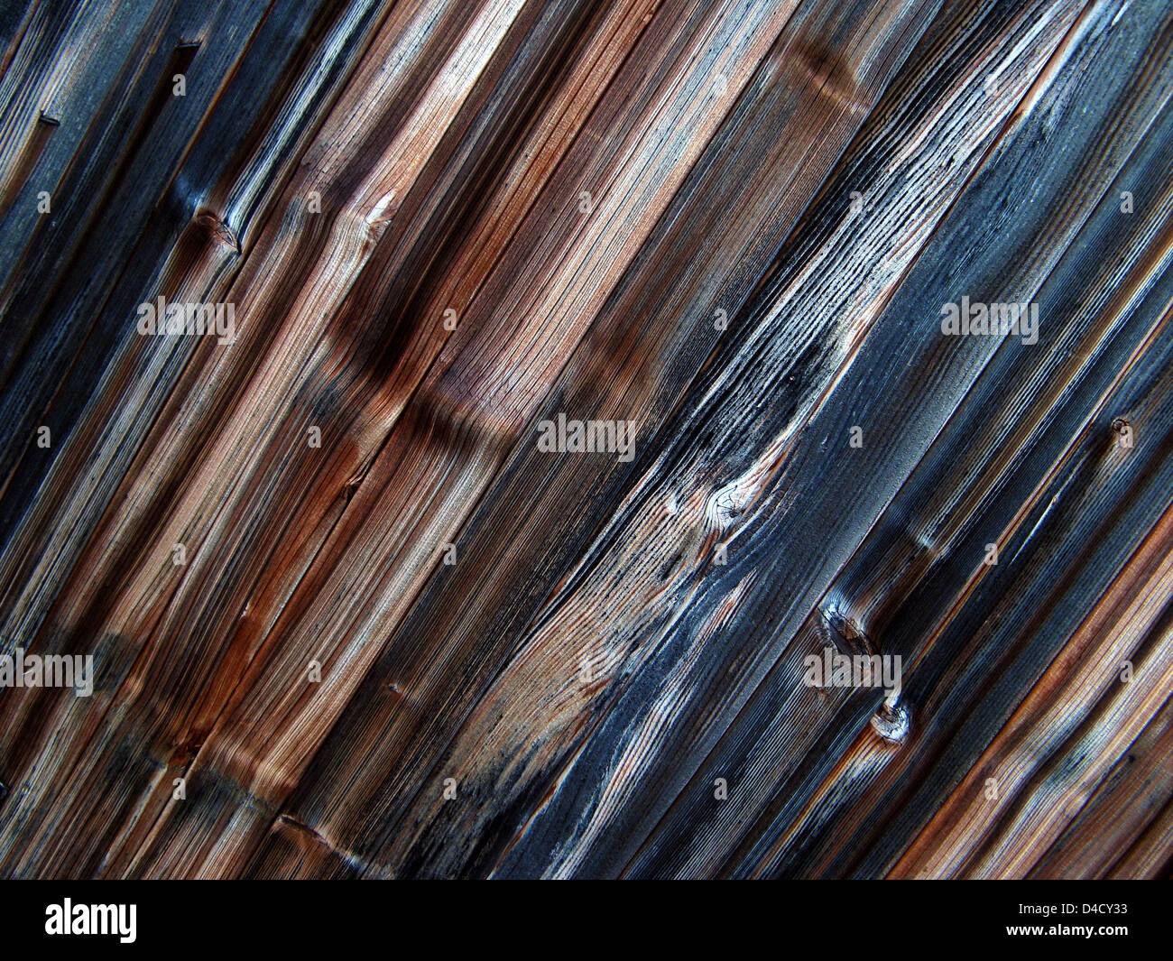 The pictures shows the weathered wood of a barn wall in Schiltach in ...