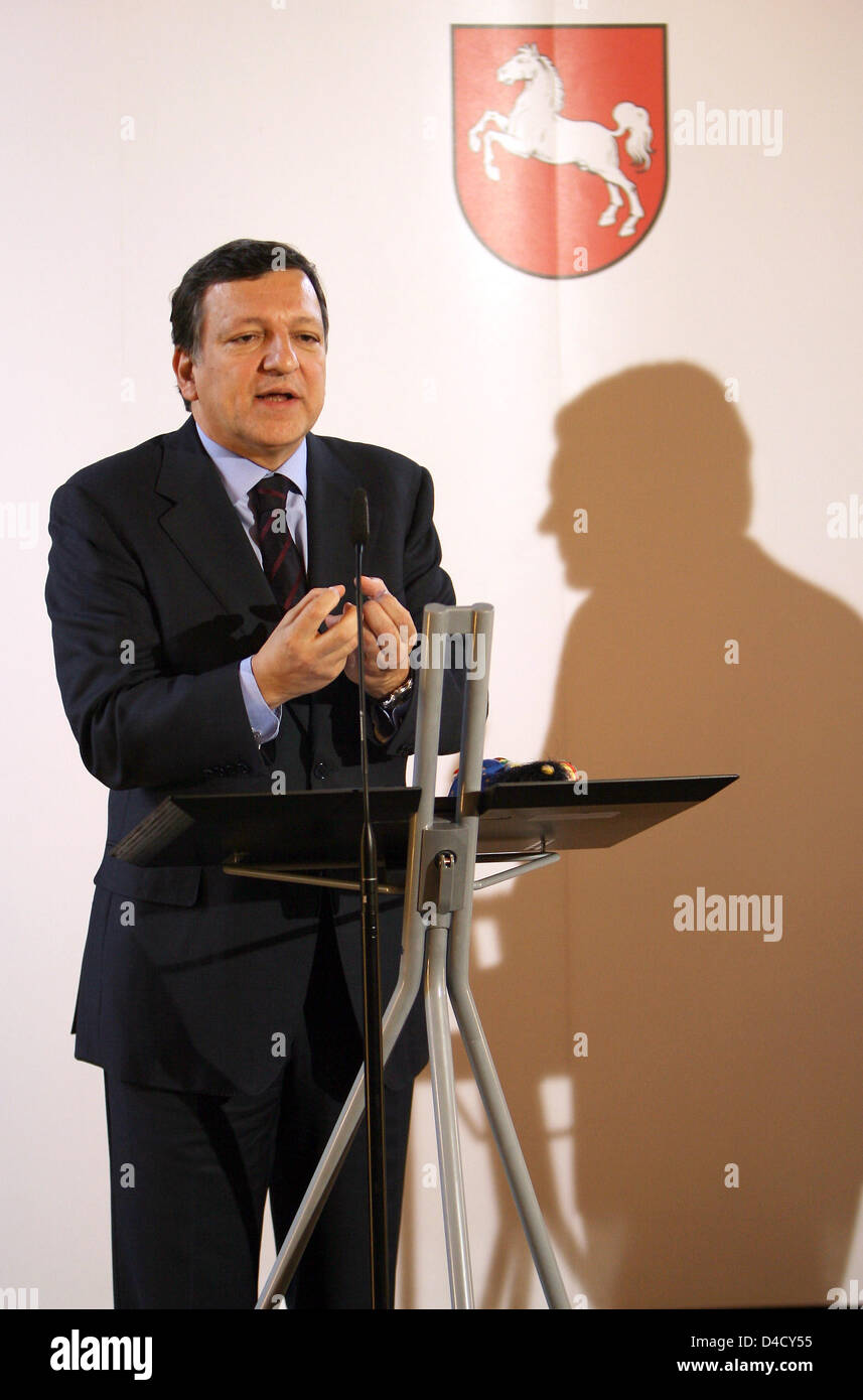 The President of the EU Commission, Jose Manuel Barroso, gives a press ...
